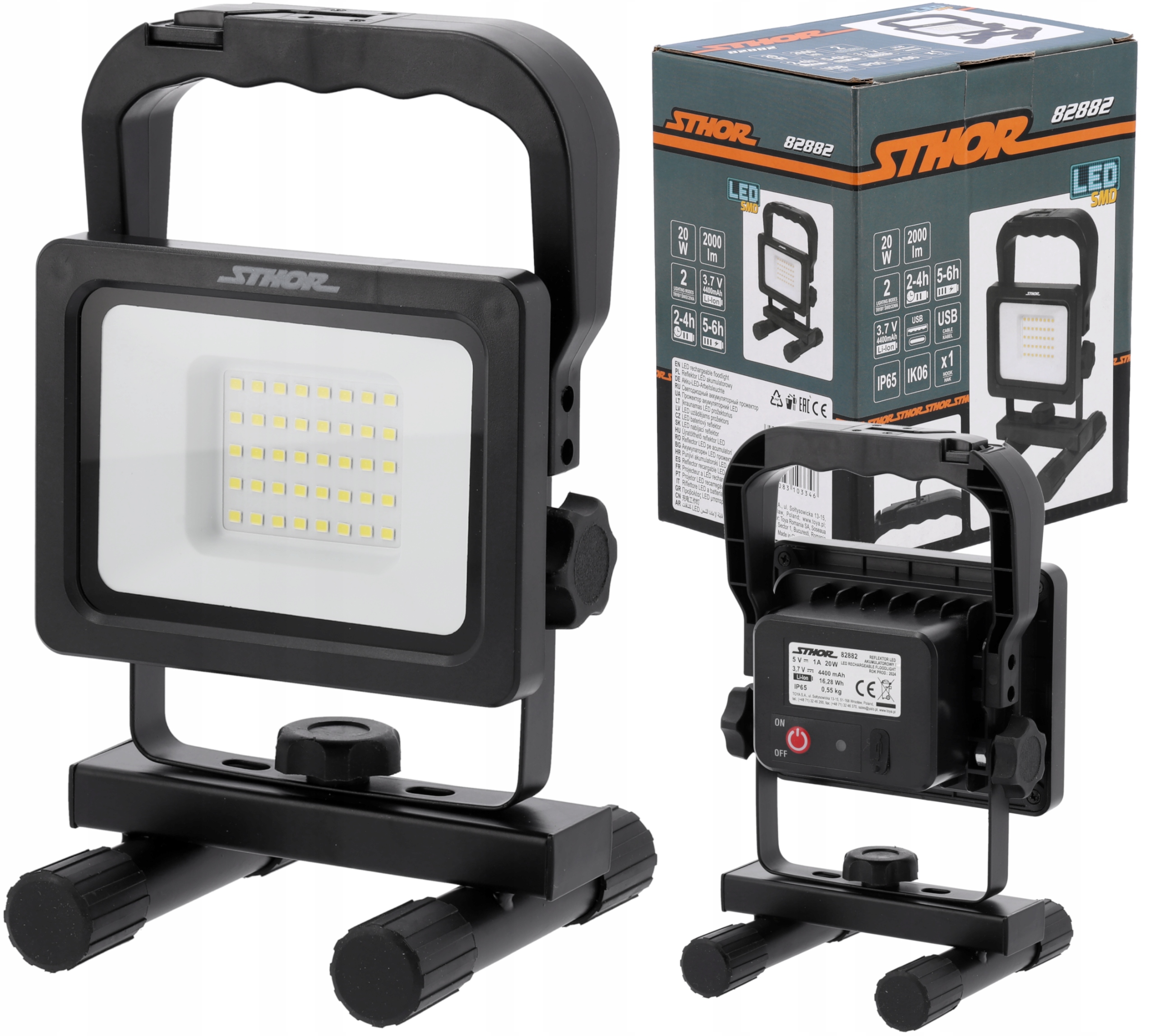 REFLEKTOR LAMPA ROBOCZA HALOGEN LED 20W SMD 2000LM PRZENOŚNY ...