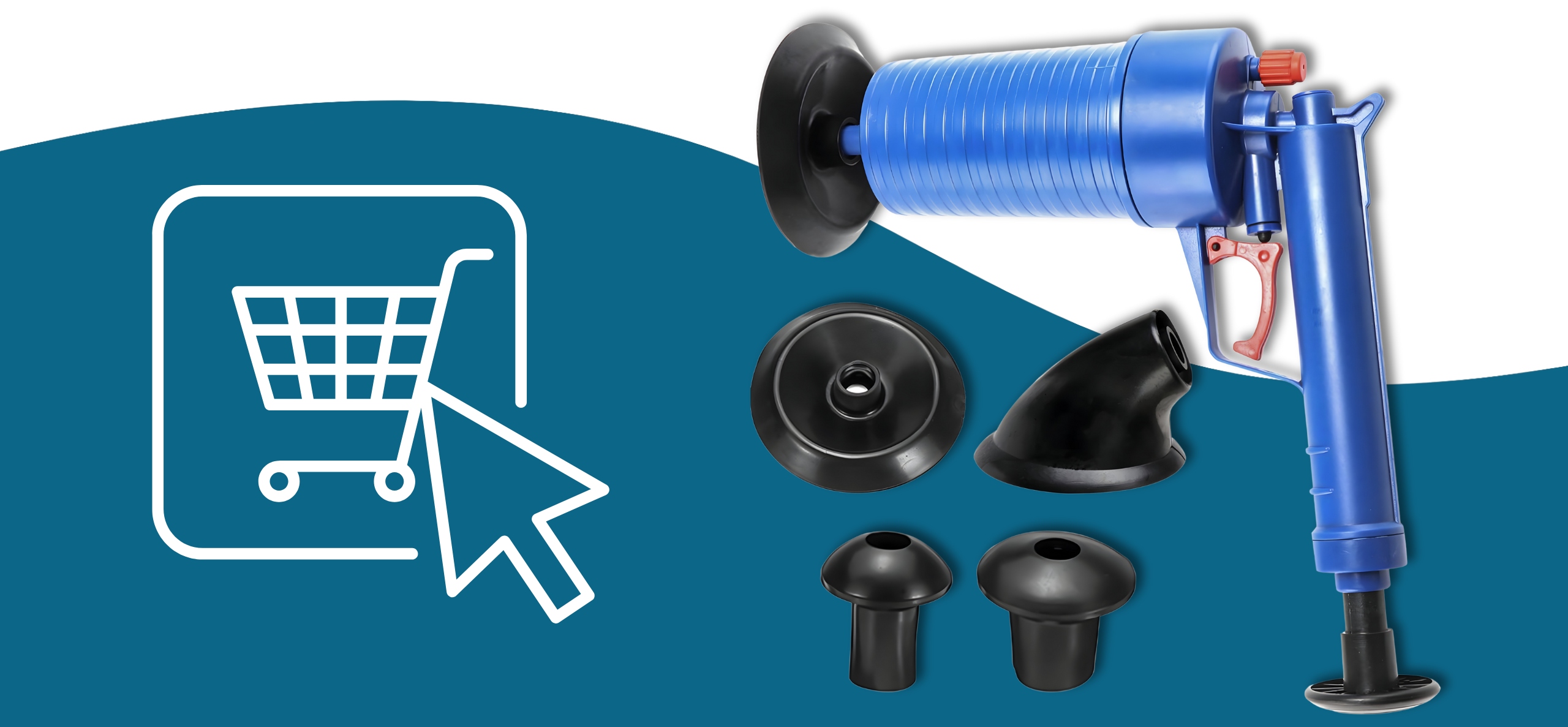 Przepychacz do Rur Pompka Pistolet do Udrażniania WC 4x Wymienne ...