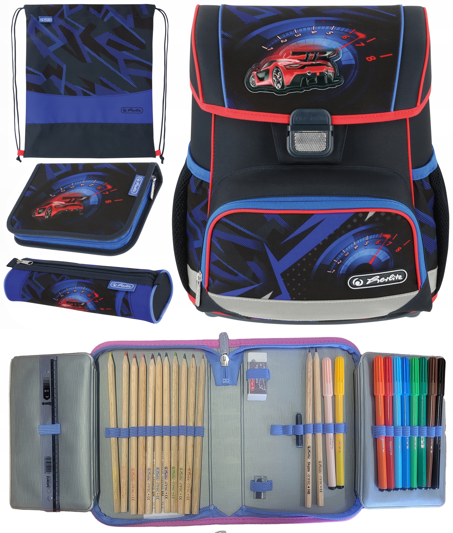 TORNISTER SZKOLNY HERLITZ LOOP PLUS HIGH SPEED WYŚCIGÓWKA KLASA 1-3 (4008110370934) • Cena ...