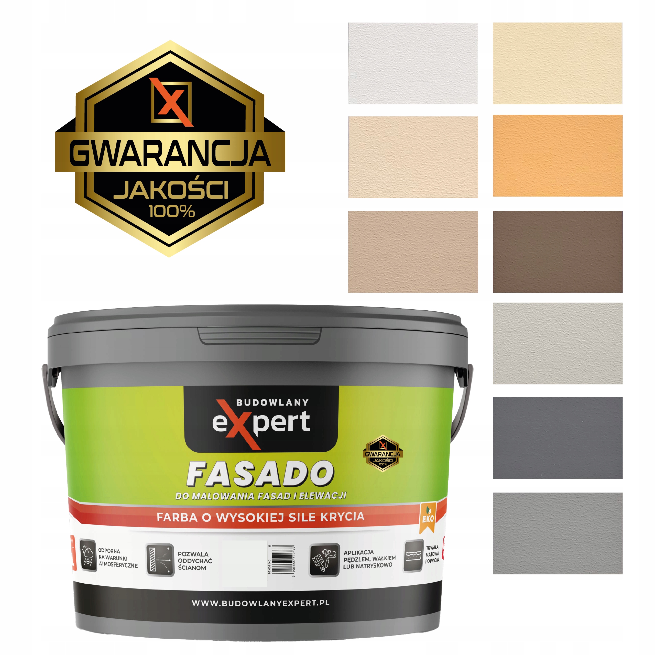 Farba akrylowa fasadowa Budowlany Expert 9 l KOLORÓW mat (5905544522498 ...