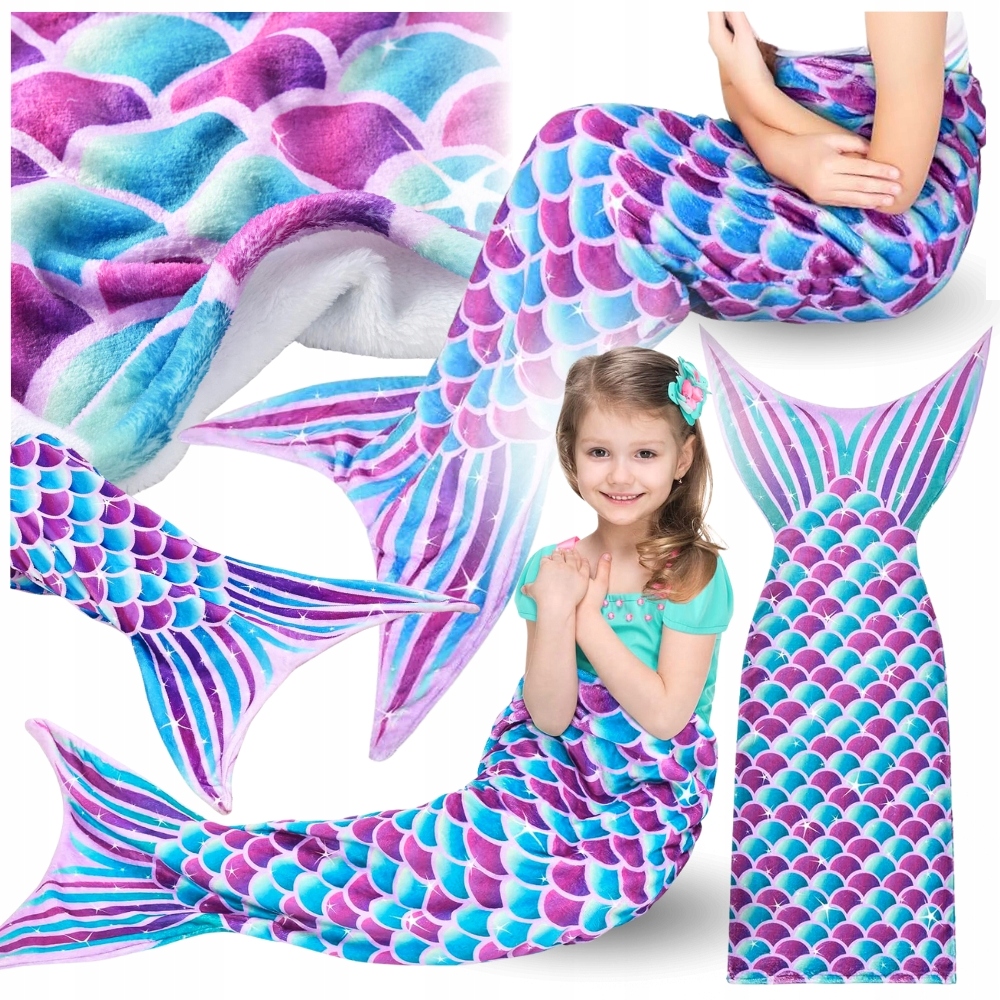 Kocyk Syreni Ogon dla Dzieci - Niska cena na Allegro