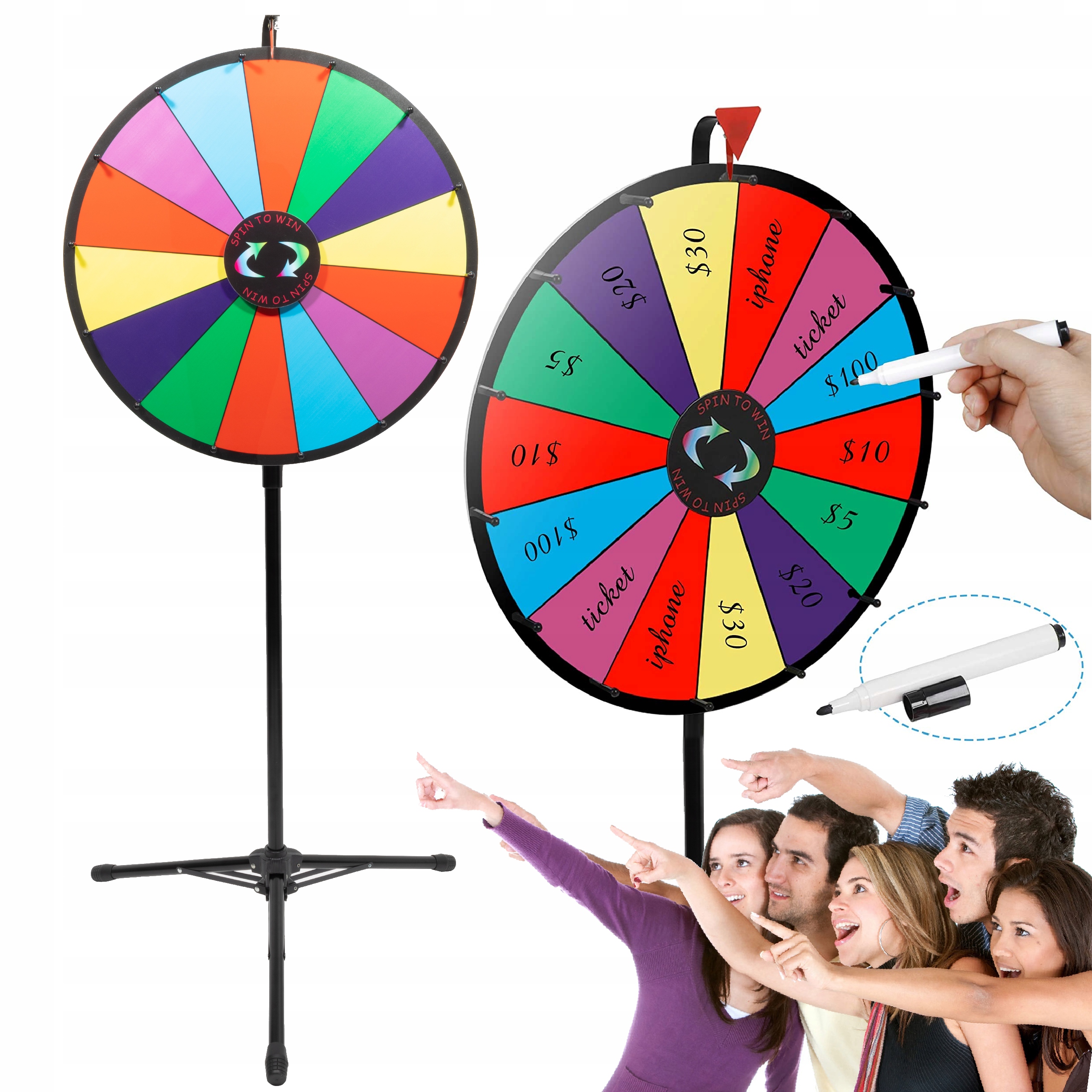 KOŁO FORTUNY NAGRÓD GRA ŚCIERALNE LOTERIA 155 CM - Stan: nowy 419,99 zł ...