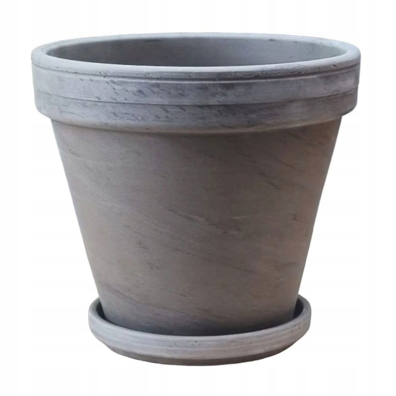 Doniczka gliniana BAZALT 15cm Z PODSTAWKĄ - donica ceramiczna z ... Doniczka gliniana BAZALT 15cm Z PODSTAWKĄ - donica ceramiczna z ...