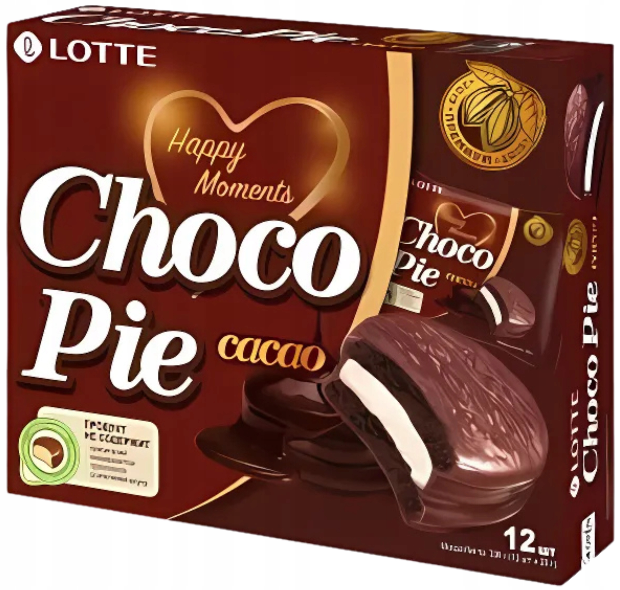 Choco Pie Cacao, całe pudełko (12 x 28g) - Lotte (8801062475148) • Cena ...
