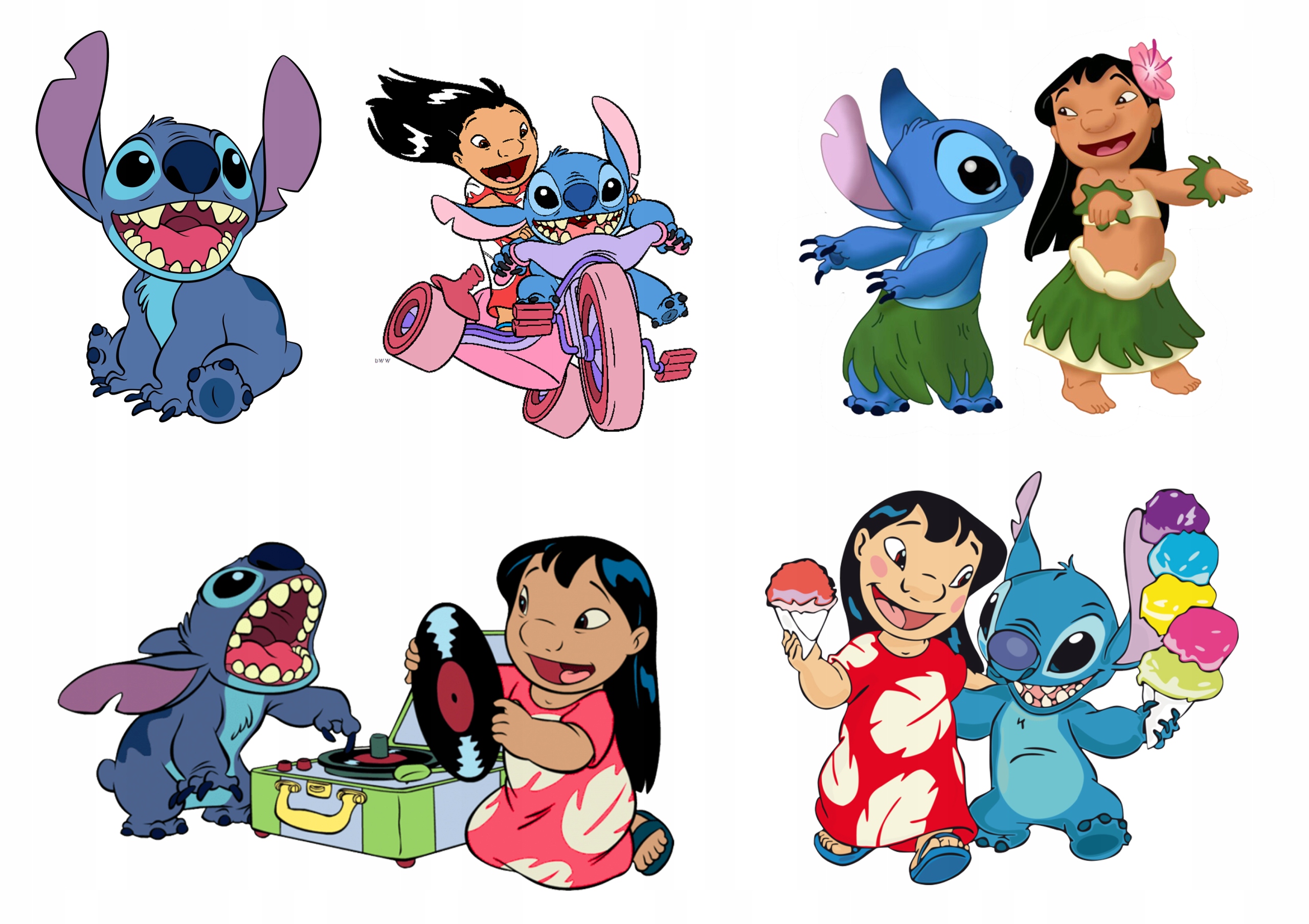 OPŁATEK NA TORT LILO I STICH 8 POSTACI 12264541217 - Allegro.pl