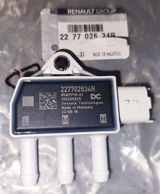 ORYG. CZUJNIK CIŚNIENIA SPALIN RENAULT TRAFIC III 2.0DCI 227702634R za ...