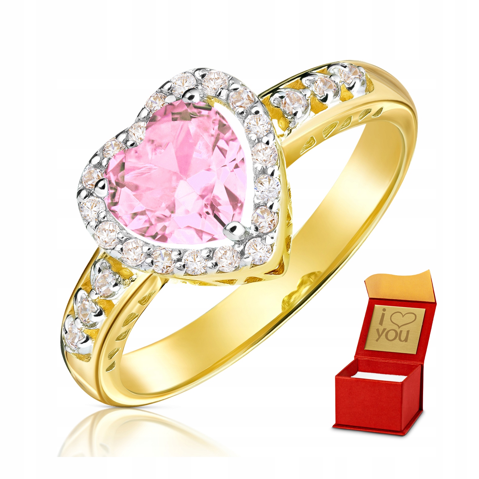 PREZENT NA WALENTYNKI PIERŚCIONEK SERCE ZŁOTO 333 13174732879 - Allegro.pl