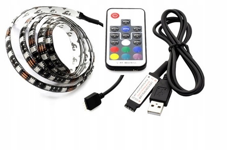 Taśma LED RGB 5V USB podswietlenie TV pilot 3 M. • Cena, Opinie - Allegro