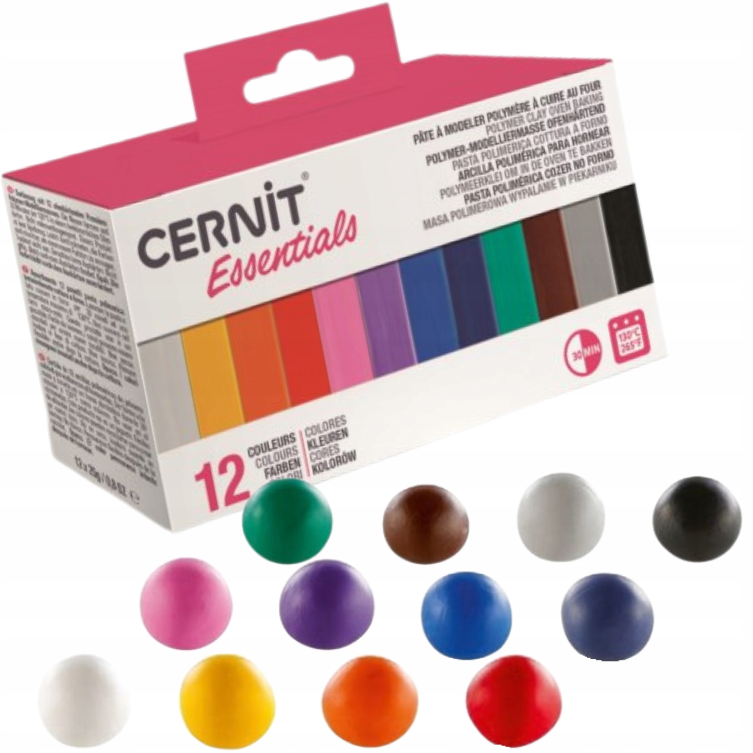 MODELINA CERNIT ZESTAW KOLORY PODSTAWOWE 12 kolorów x 25g ...