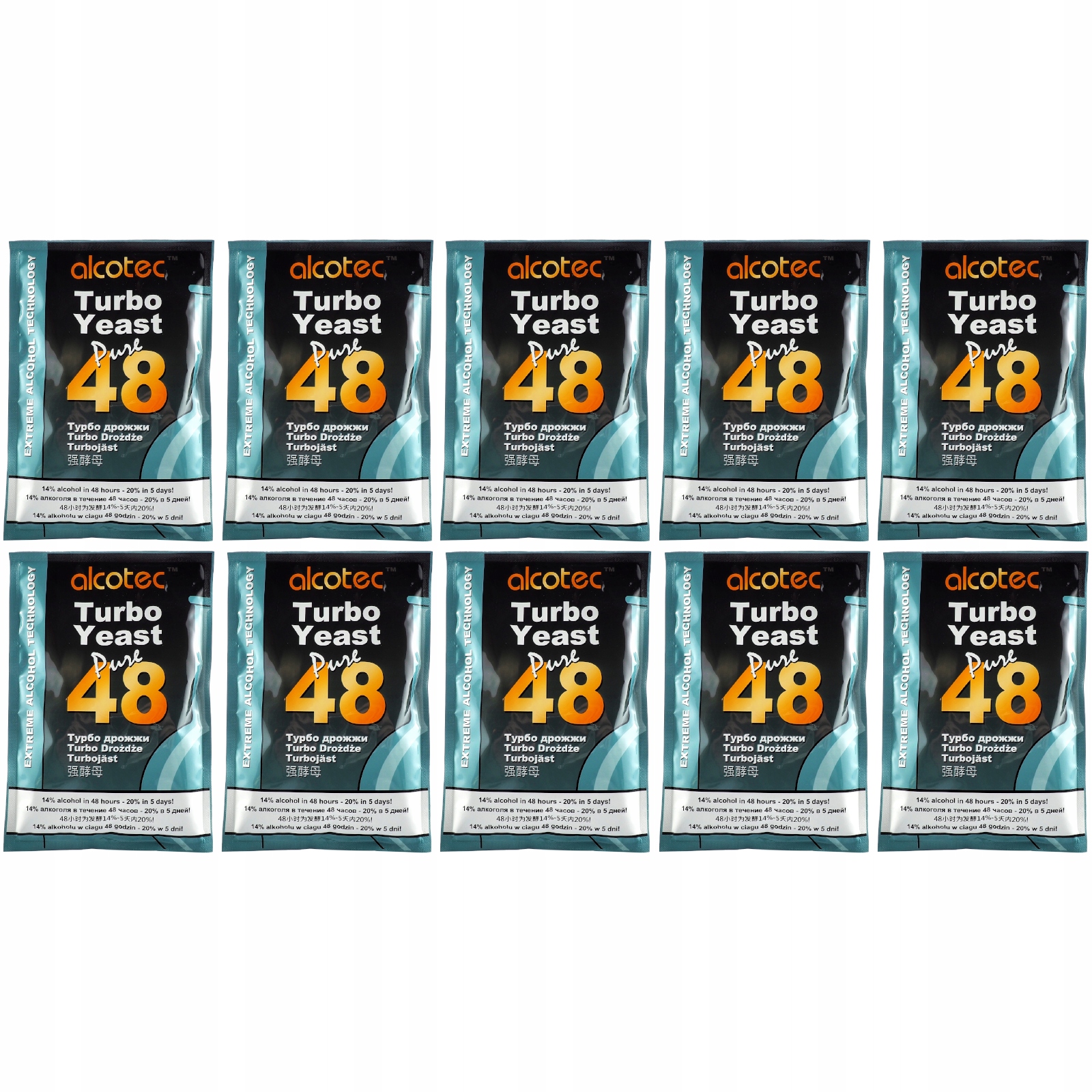 Drożdże Gorzelnicze Alcotec 48 Pure 10 szt. - MOCNE (5031174310485) • Cena, Opinie • Drożdże ...