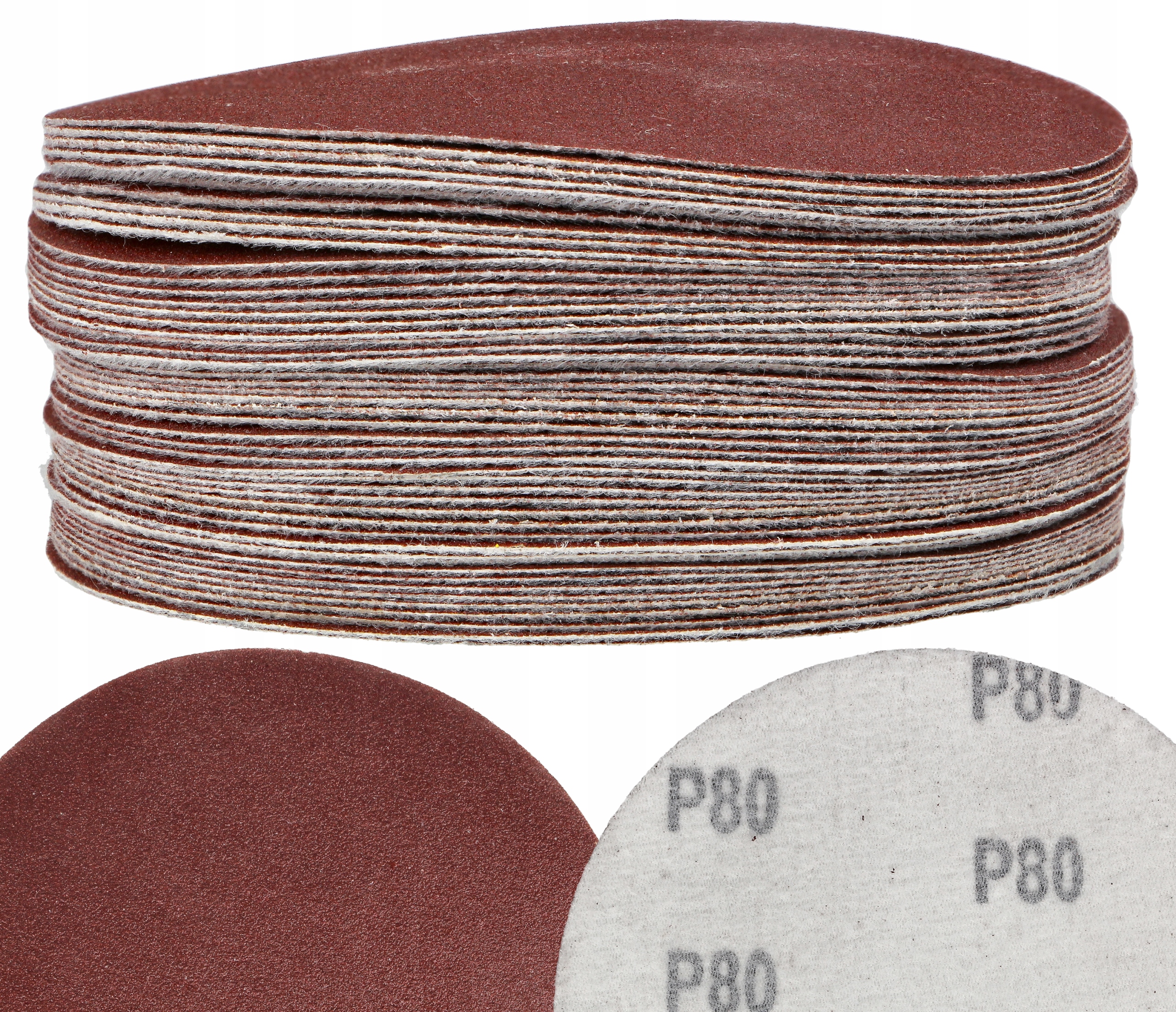 Papier ścierny na rzep 125 do szlifierki krążki samoprzylepne P80 x50 ...