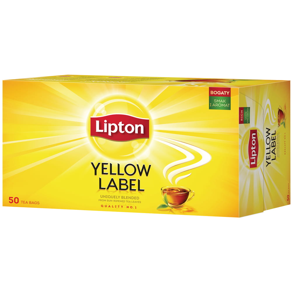 Lipton Yellow Label herbata czarna ekspresowa aromatyzowana 50 torebek ...