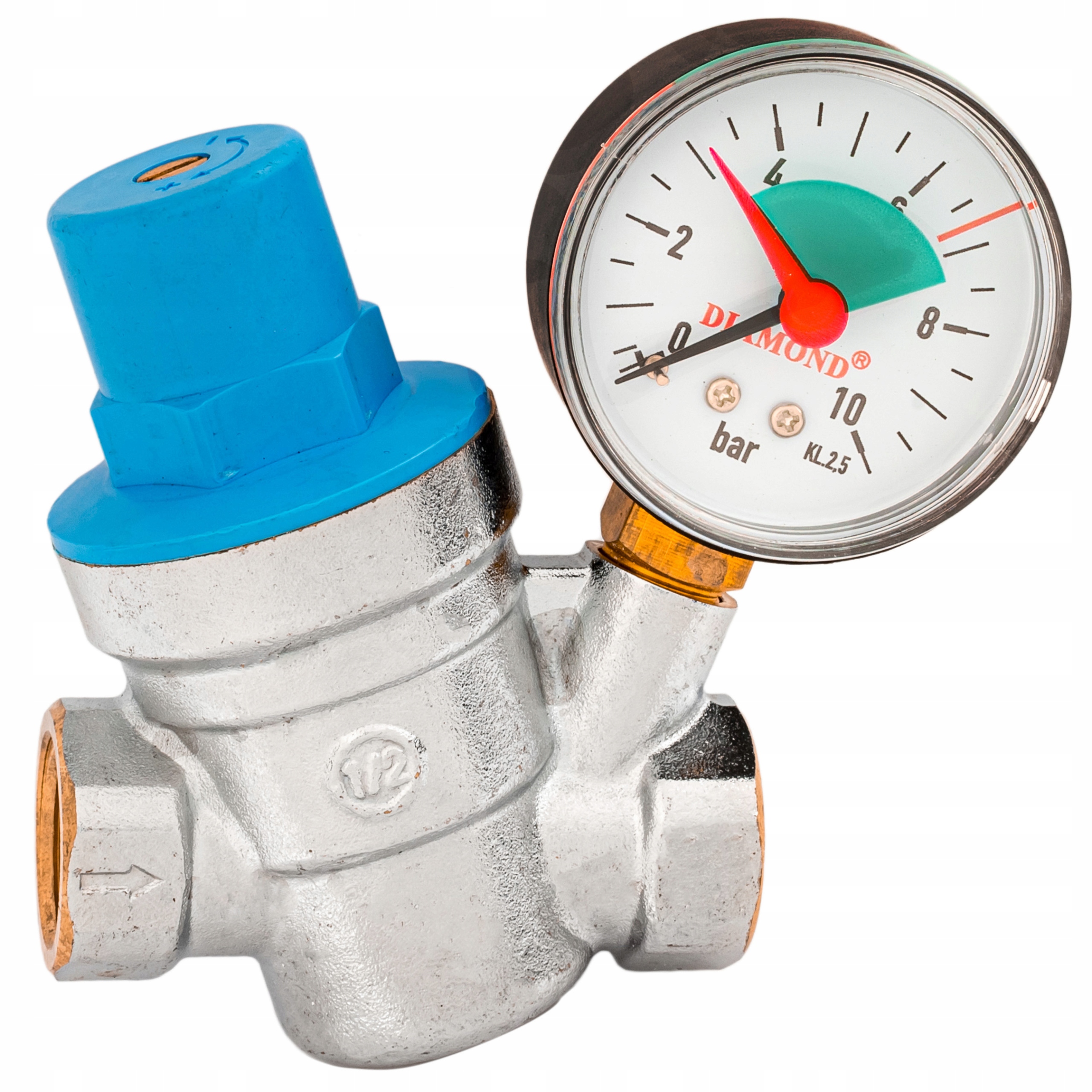 Reduktor ciśnienia wody 1/2" cala z Manometrem (5907547685798) • Cena, Opinie • Zawory ...