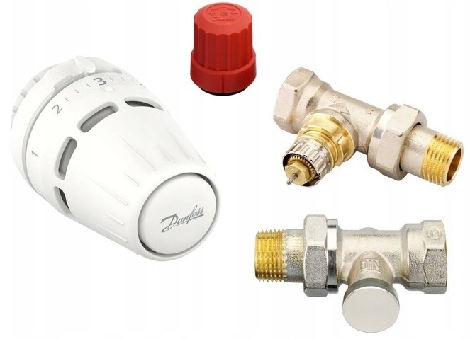 DANFOSS REGUS RA ZESTAW TERMOSTATYCZNY GRZEJNIKOWY PROSTY ZAWORY + GŁOWICA (5702424625078 ...