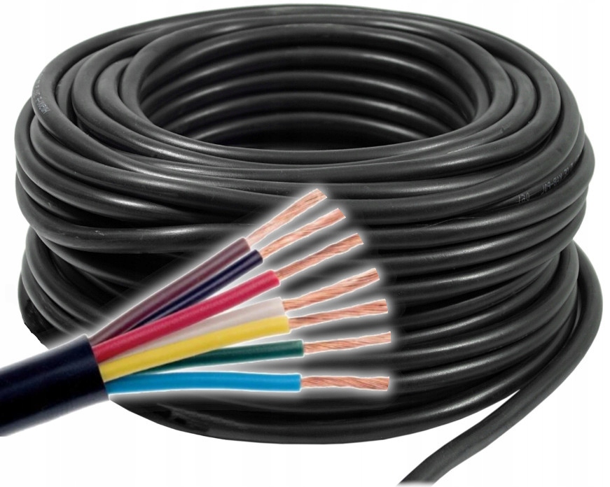 Przewód siedmiożyłowy Hybsz 7x1,5 mm2 12/24V za 12.75PLN z Ostrzeszów ...