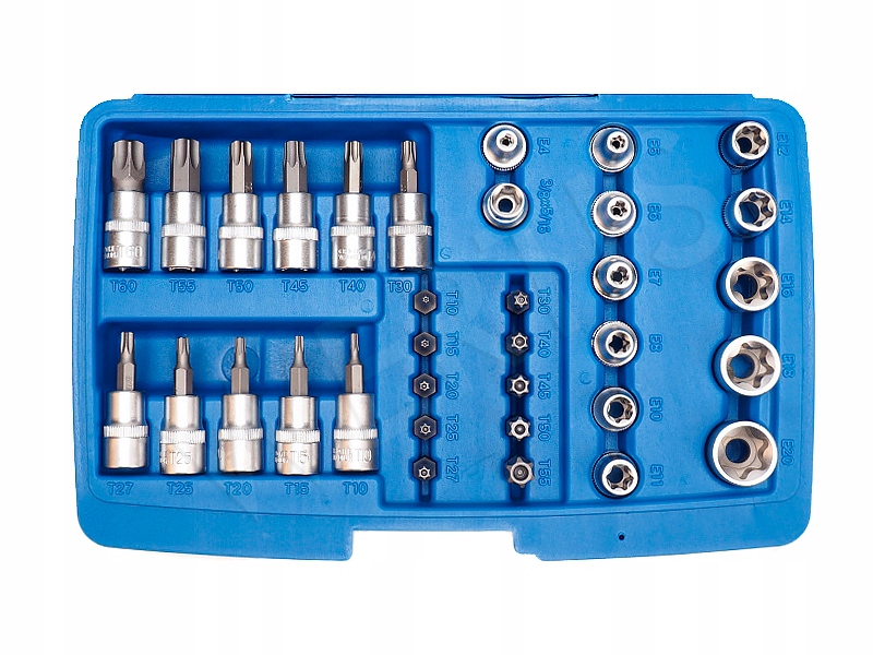 KLUCZE NASADOWE NASADKI GWIAZDKA BITY TORX 3/8'' ZESTAW KLUCZY NASADEK 34el 5907580156590 za 99 ...