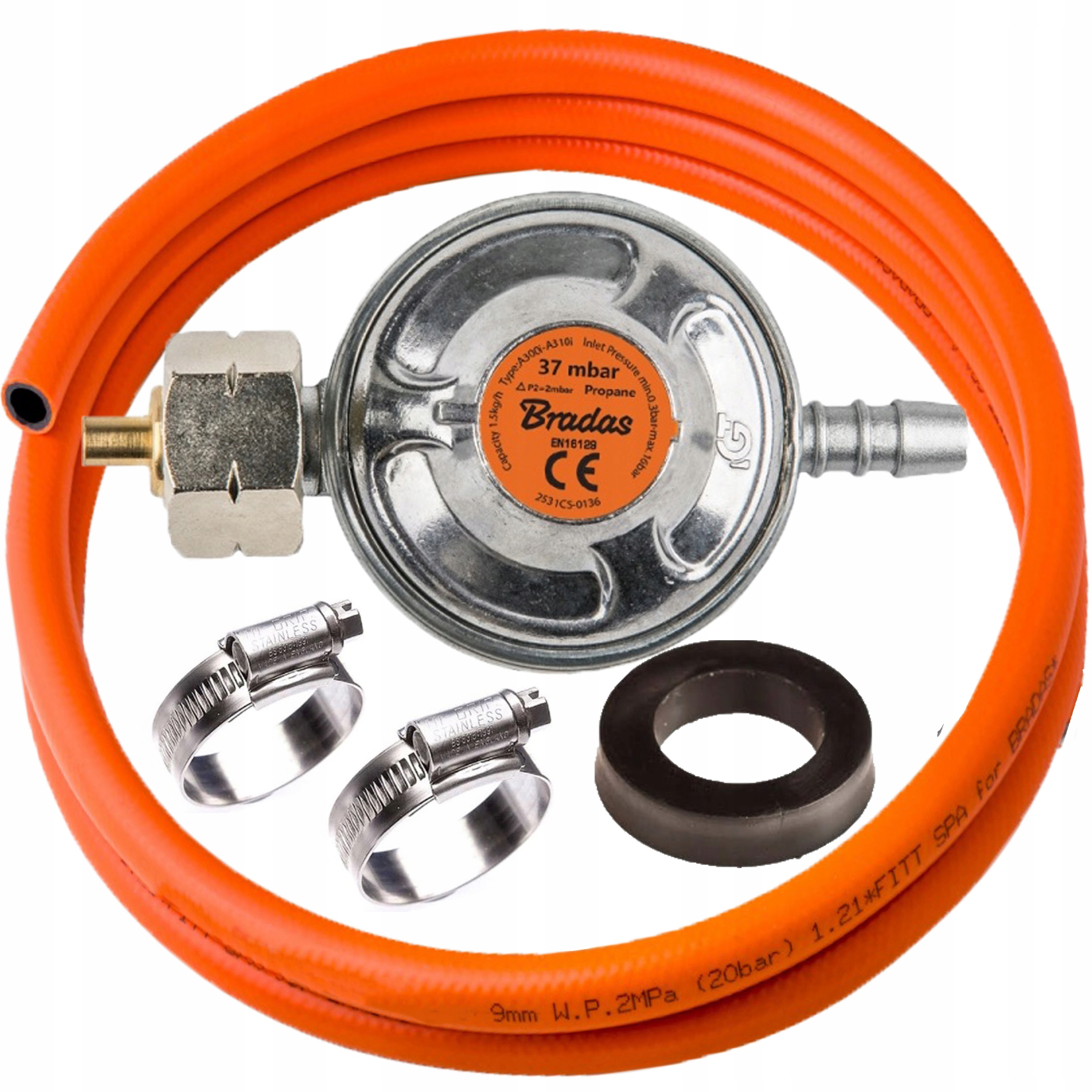 WĄŻ DO GAZU 2M REDUKTOR GAZOWY BUTLI 11KG OPASKI - Sklep, Opinie, Cena w Allegro.pl