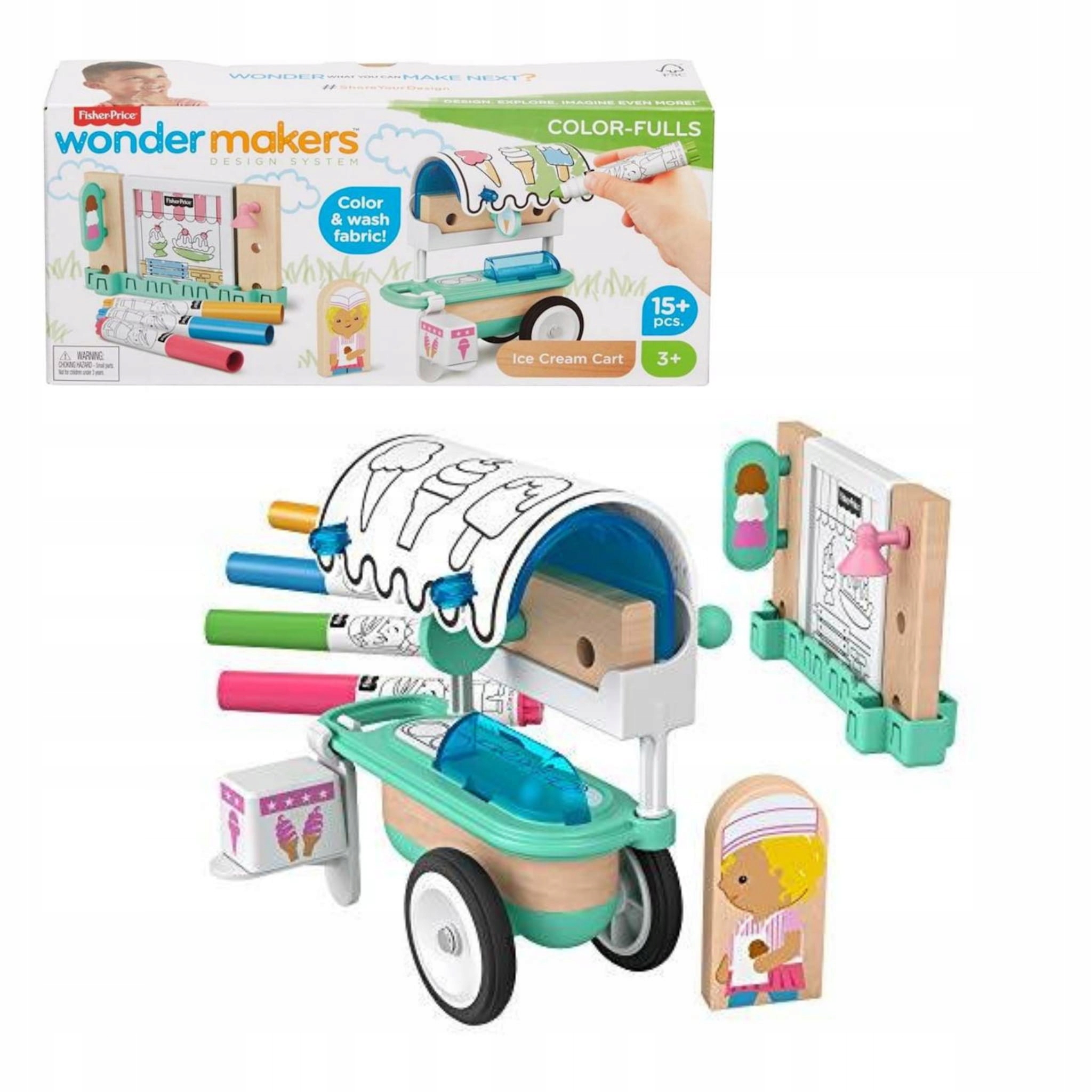 Fisher Price GLY26 Klocki drewniane + pisaki (887961850277) • Cena, Opinie • Plastikowe ...