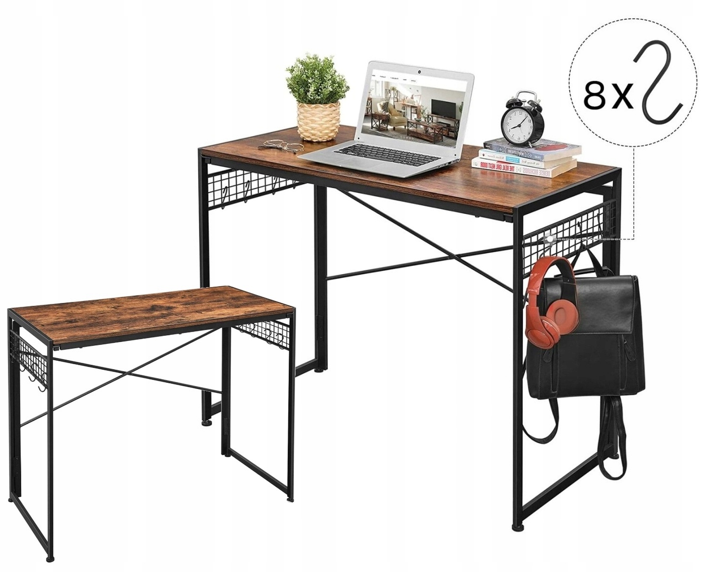 Biurko Składane Metalowe Drewniane Loftowe Industrialne Rustykalne ...