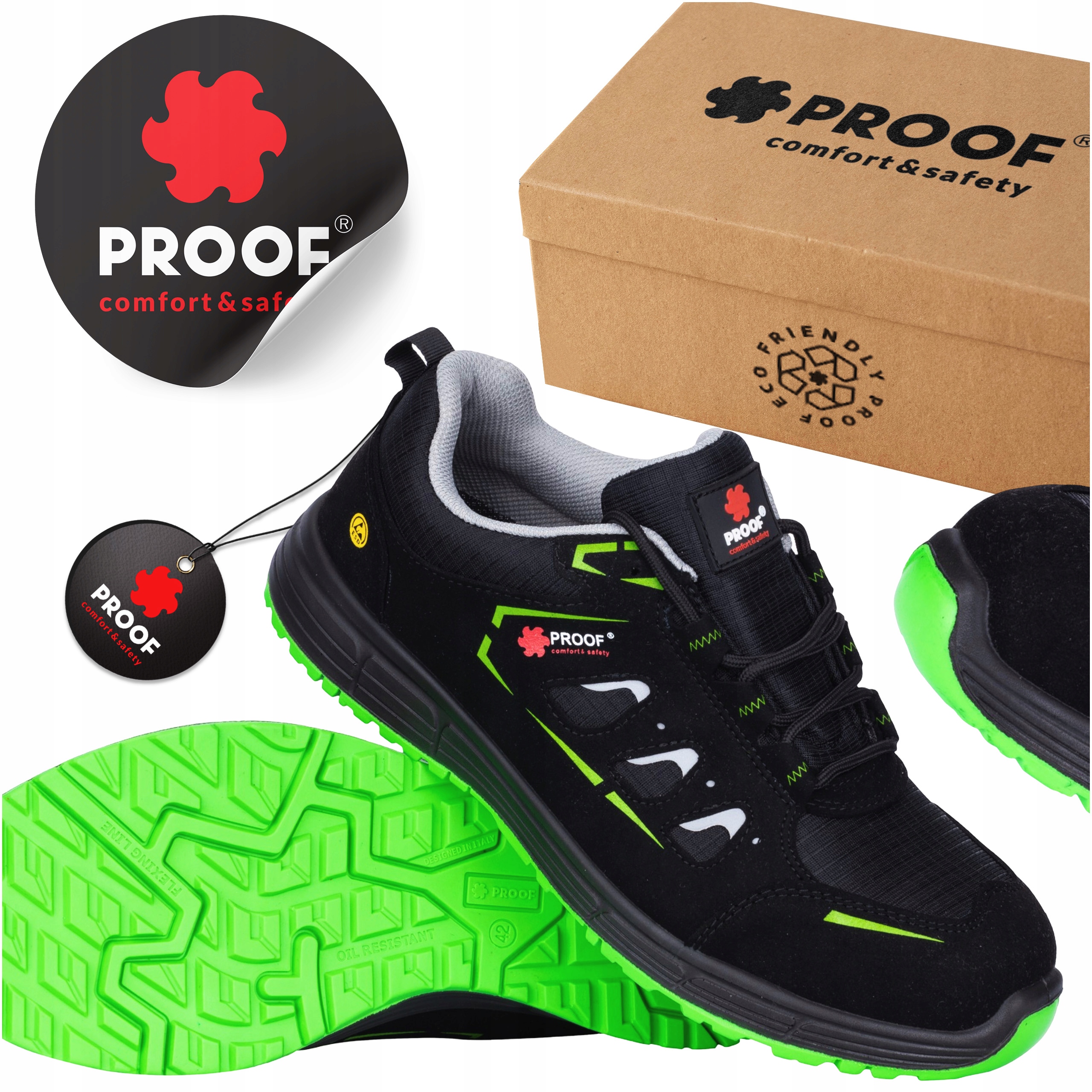 PÁNSKÁ PRACOVNÍ OBUV BEZPEČNOSTNÍ POLOBOTY BOZP PROOF ESD HRO S3S VEL ...