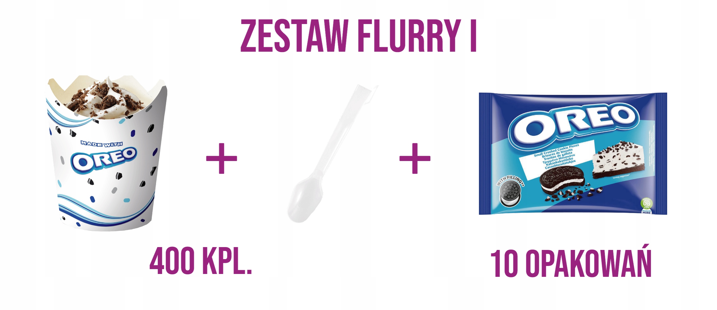 Zestaw Kubki Flurry z Logo Oreo + 10 opakowań posypki Oreo 400g • Cena ...