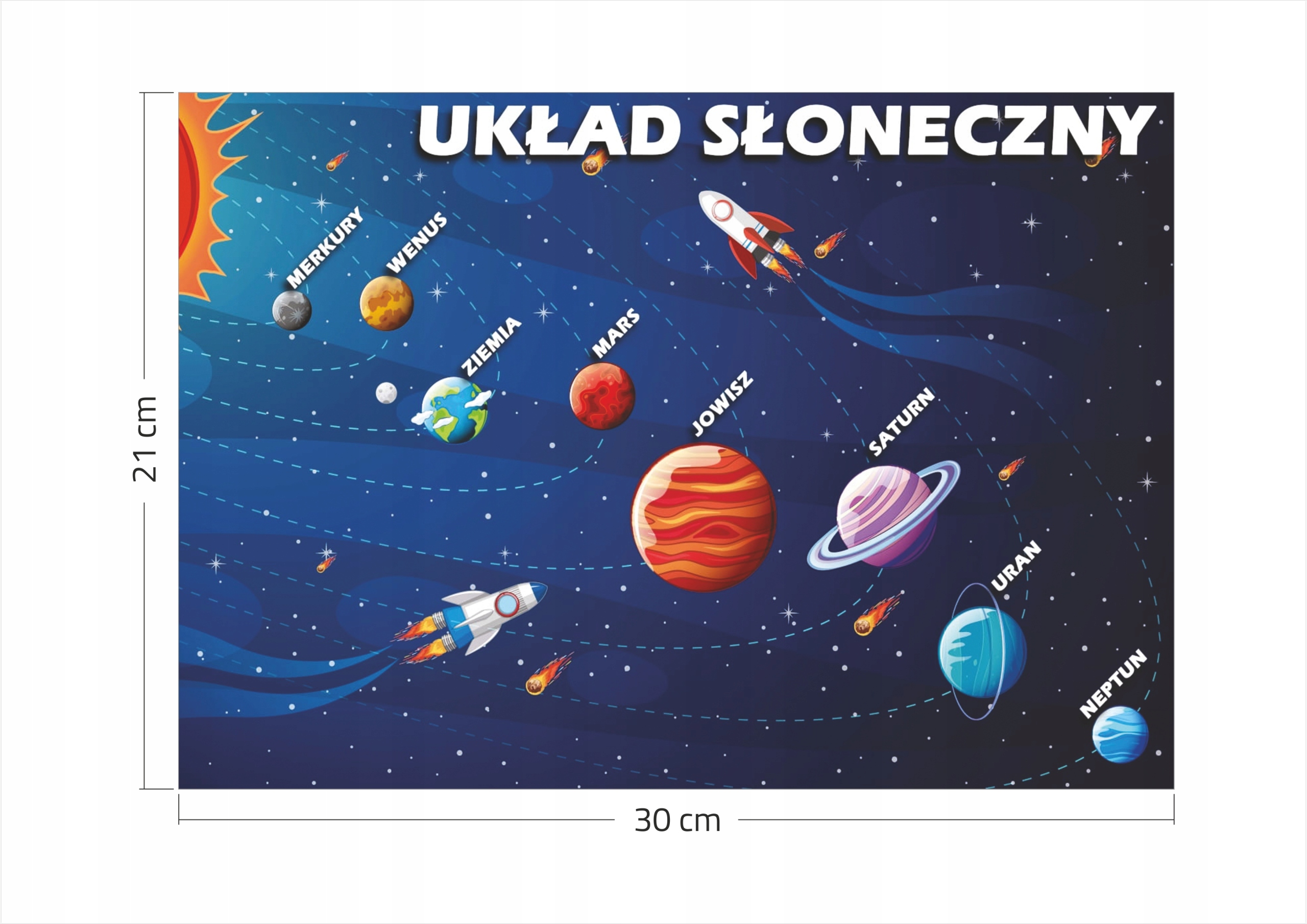 UKŁAD SŁONECZNY PLANETY21x30cm PLANSZA DYDAKTYCZNA • Cena, Opinie ...