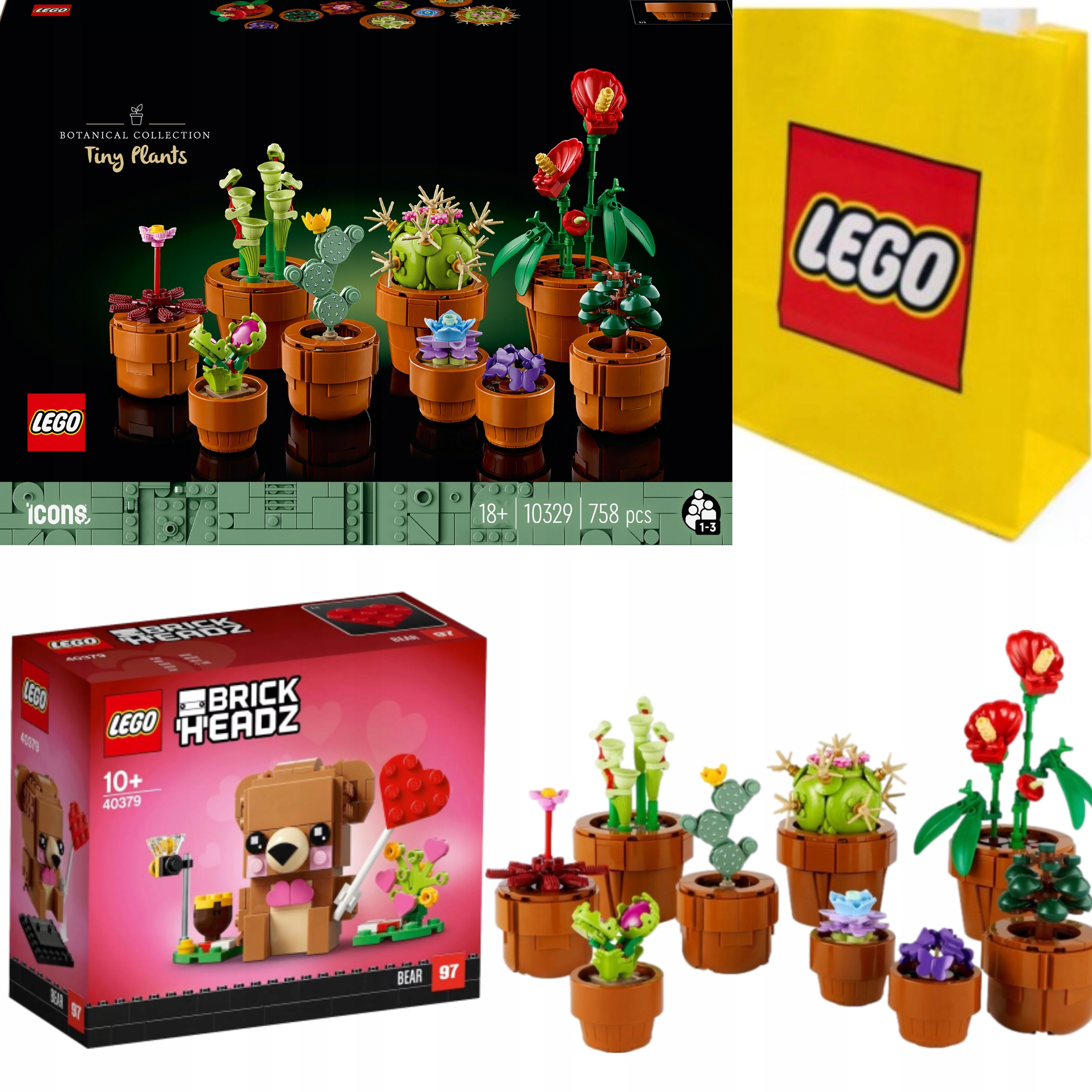 LEGO ICONS ZESTAW WALENTYNKOWY KWIATY PREZENT MAŁE ROŚLINKI 10329 ...