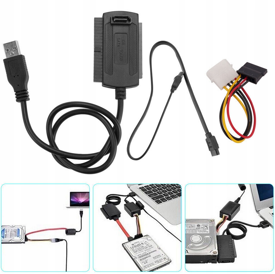 UNIVERZÁLNÍ USB ADAPTÉR PRO DISKY IDE 3,5'' 2,5'' SATA ATA + NAPÁJECÍ ADAPTÉR 2A, (6908898836067 ...