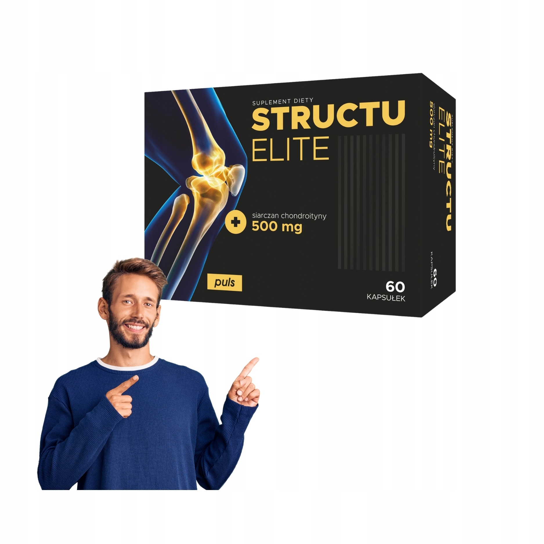 Structu Elite PULS kapsułki 60 szt Siarczan chondroityny KOŚCI STAWY ...