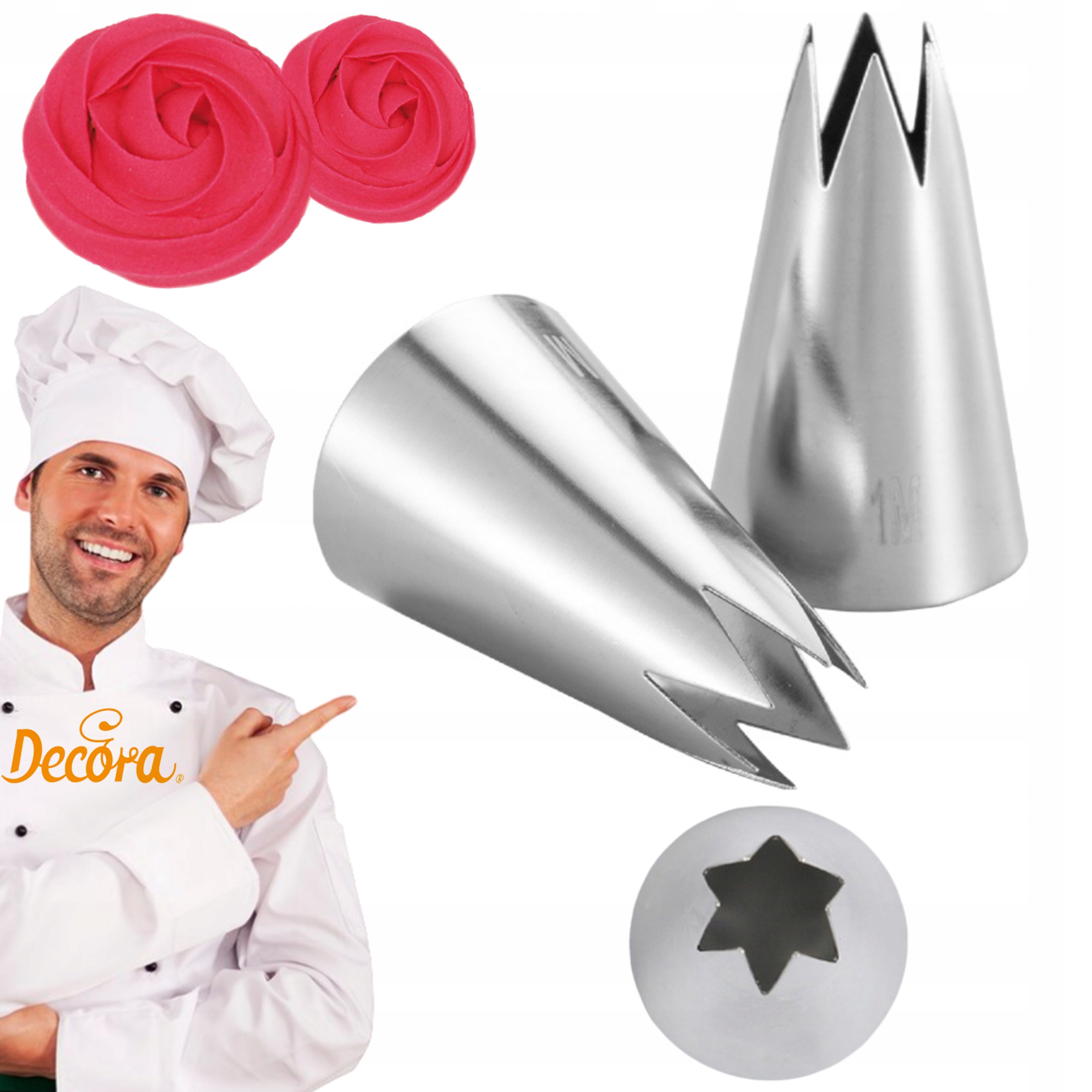 DECORA TYLKA CUKIERNICZA DO DEKORACJI KOŃCÓWKA DO RĘKAWÓW KREMU TORTU ...