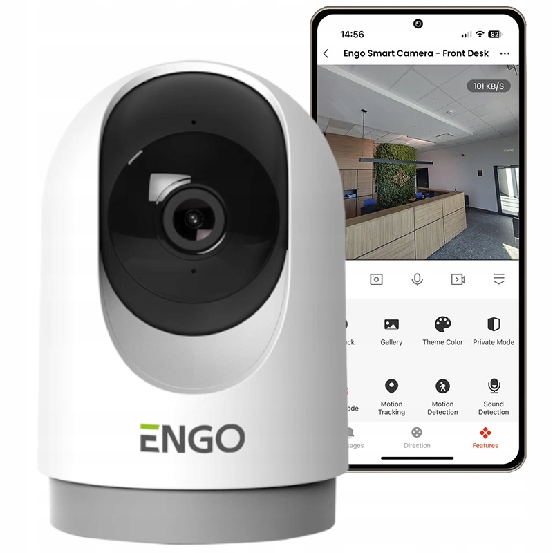 ENGO INTERNETOWA KAMERA WI-FI WEWNĘTRZNA OBROTOWA 360° 2,4 GHz 4Mpx ECAM - Sklep, Opinie, Cena w ...