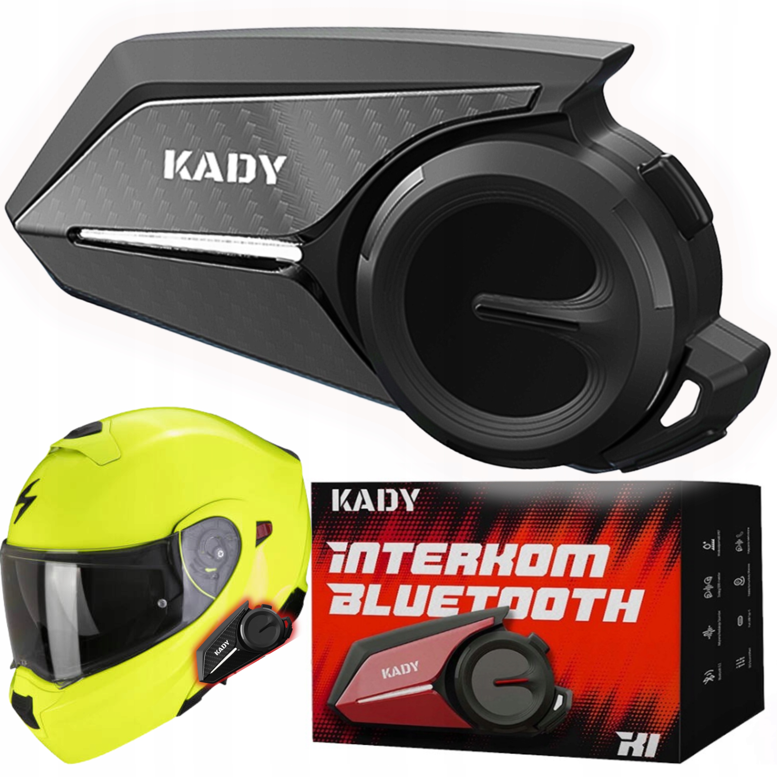 INTERKOM MOTOCYKLOWY BLUETOOTH KADY K1 1200 METRÓW POLSKI LEKTOR 850 mAh 5903815419881 za 189 ...