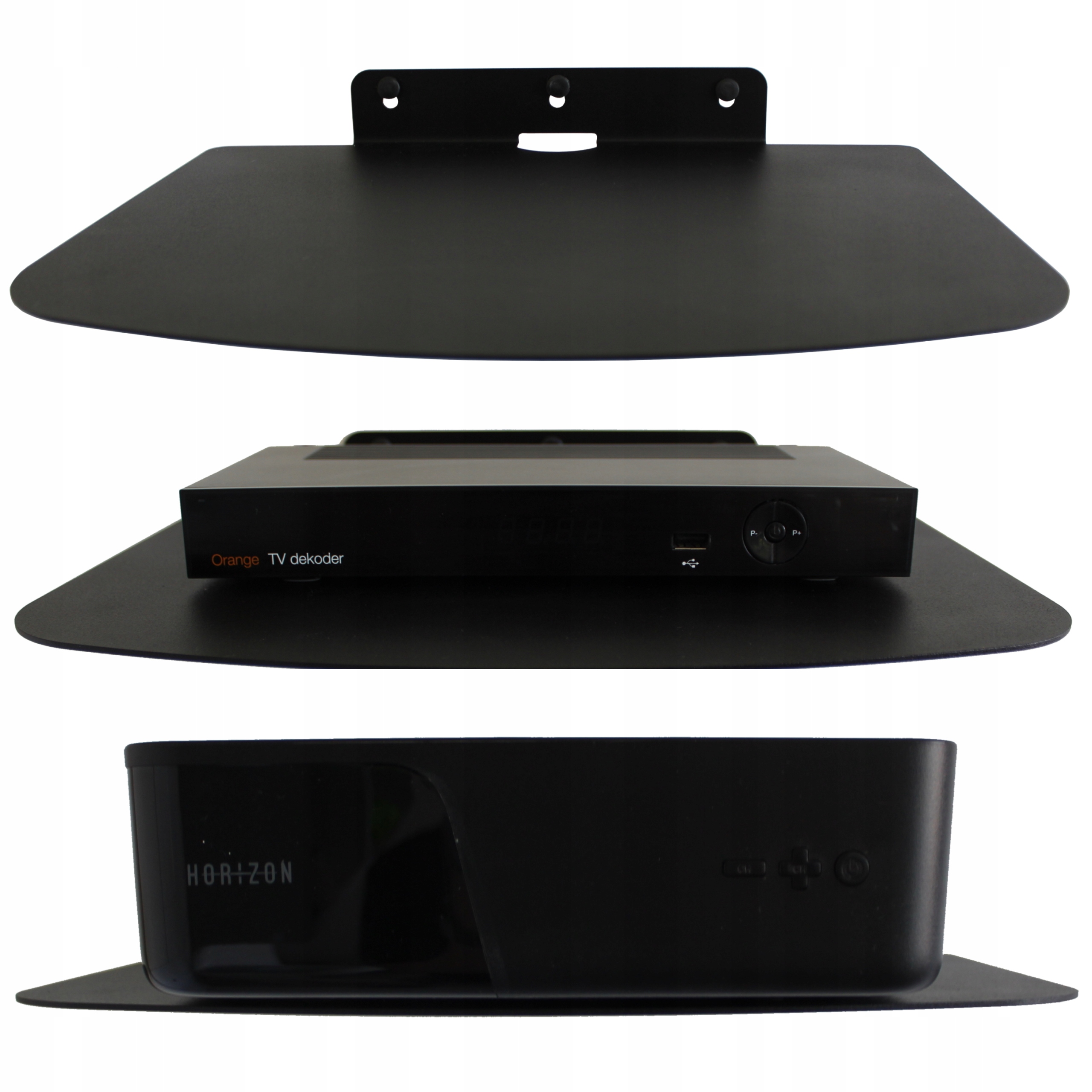 Kovová nástěnná police, držák pro RTV set-top box ROUTER WIFI SWITCH ...