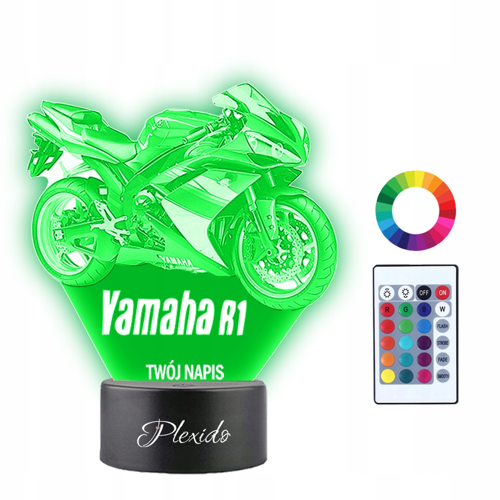 Lampka Nocna 3D LED Yamaha R1 Prezent Grawer Imię (5905342822660 ...