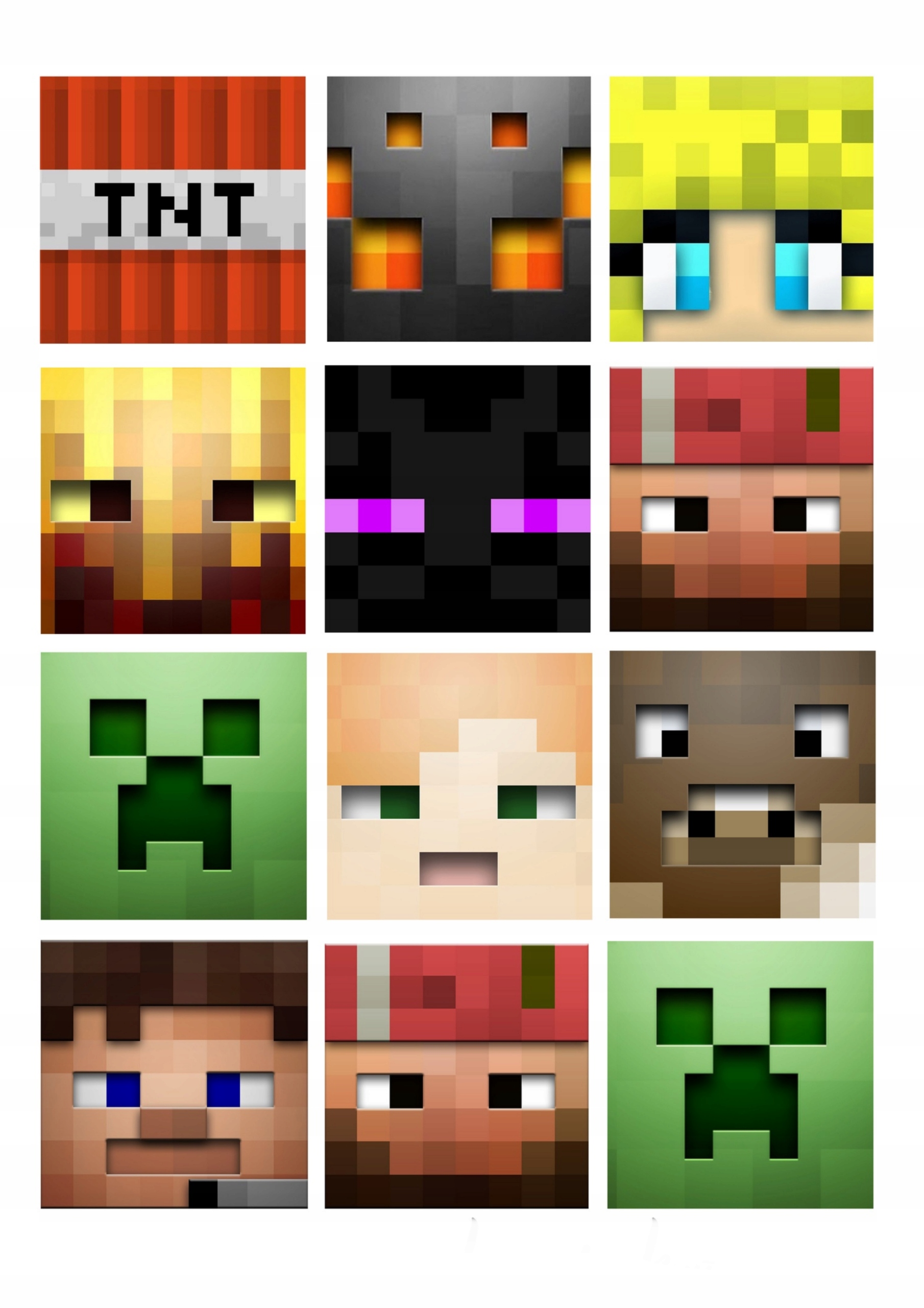 Wydruk masa cukrowa na tort MINECRAFT Babeczki 12 10659479553 - Allegro.pl