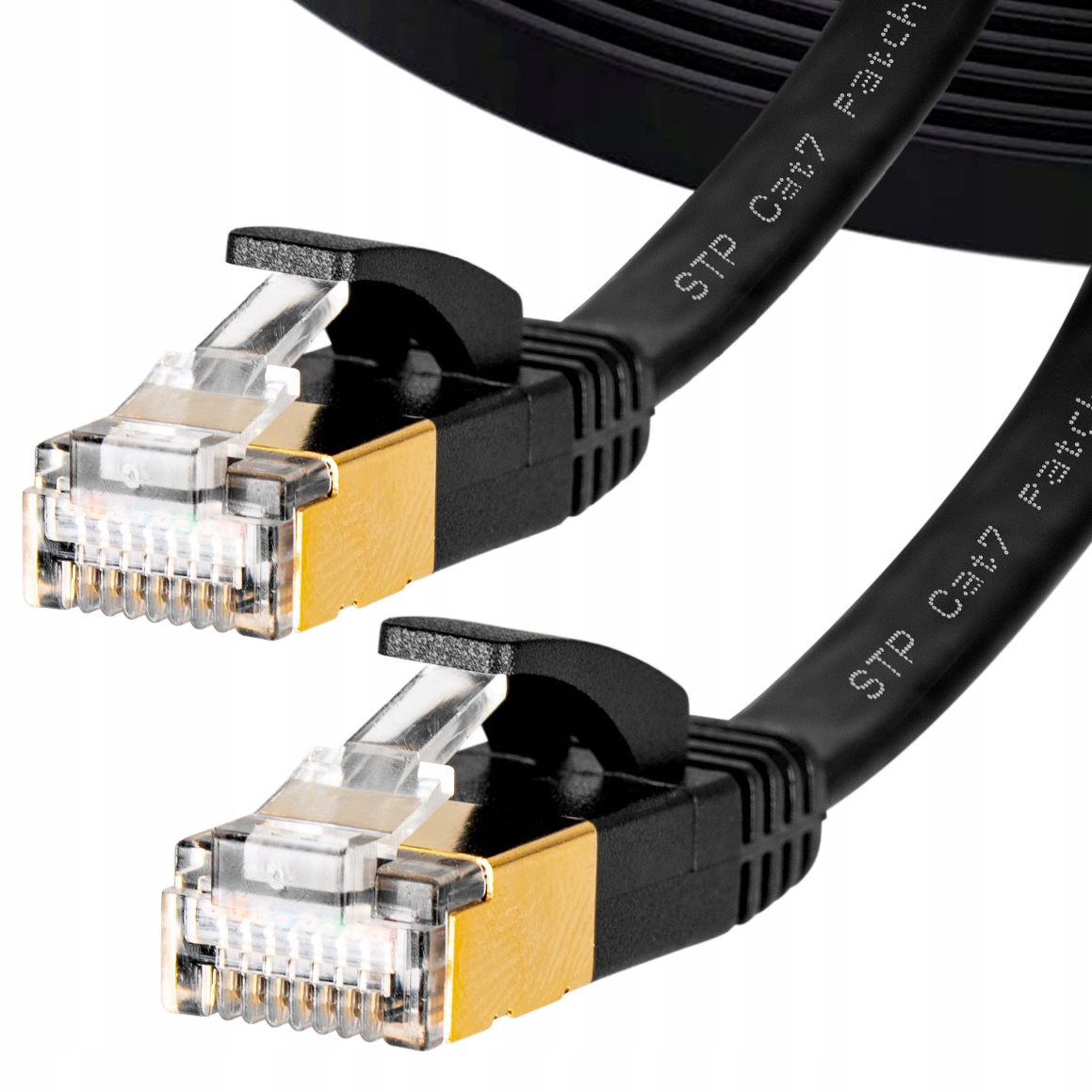 KABEL SIECIOWY LAN ETHERNET PATCHCORD INTERNETOWY RJ45 PŁASKI SFTP CAT7 ...