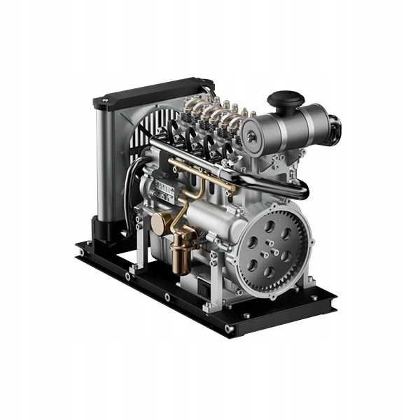 TECHING DIY Mini Metal OHV Inline Four-Cylinder Diesel Engine Model Kit ...