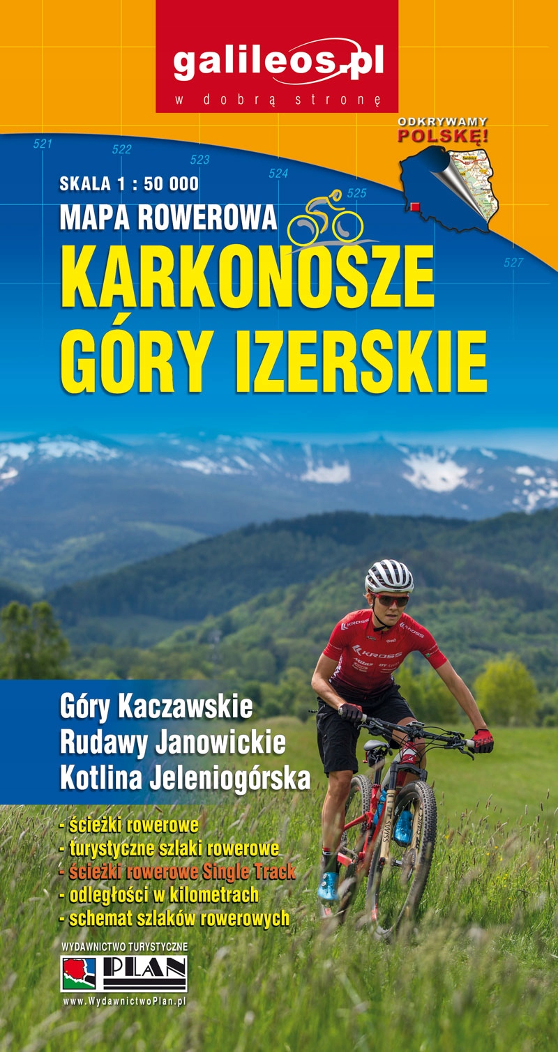KARKONOSZE I GÓRY IZERSKIE mapa rowerowa 1:50 000 STUDIO PLAN 2023 ...