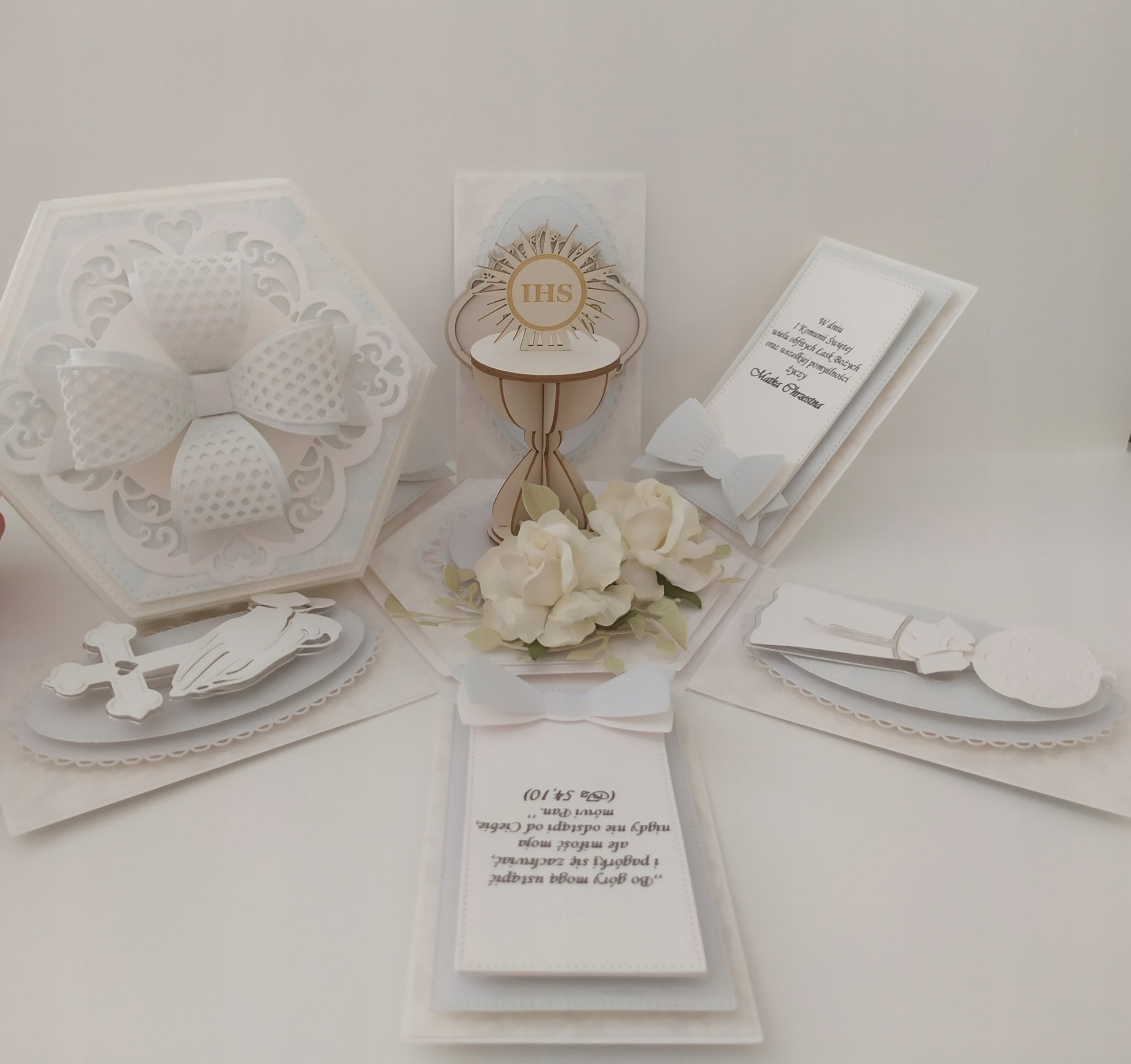 Exploding box komunijny kartka pudełko prezent pamiątka Komunia Święta • Cena, Opinie • Kartki ...