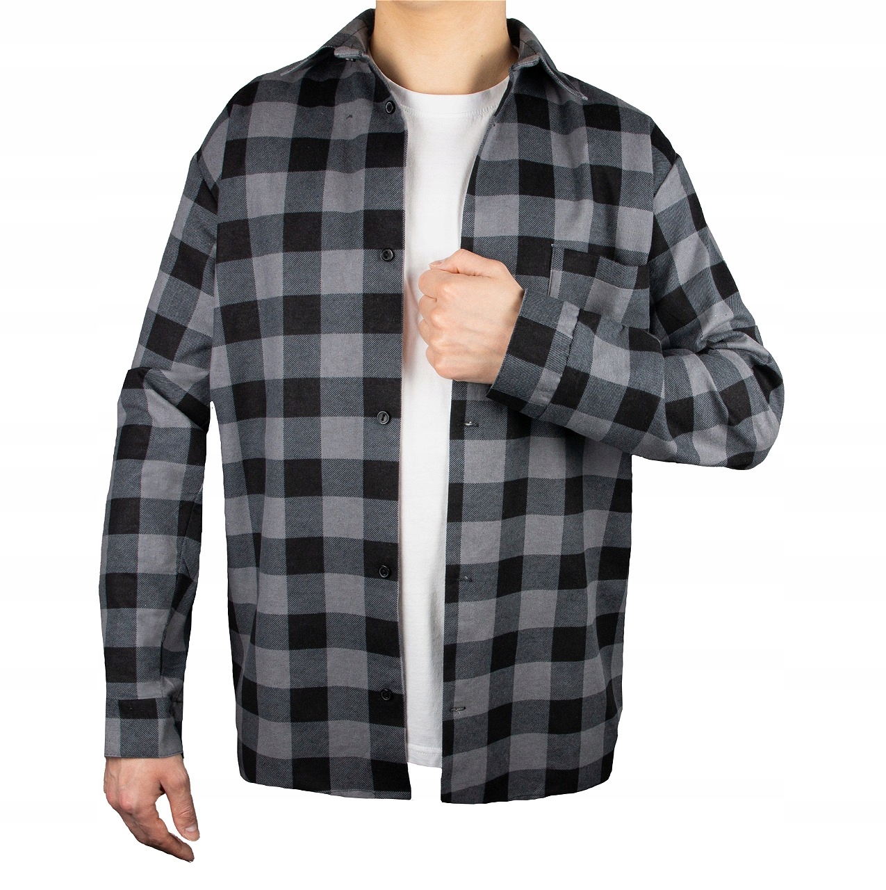KOSZULA FLANELOWA ROBOCZA SZARA KRATA XXL 2XL 16233508451 - Allegro.pl