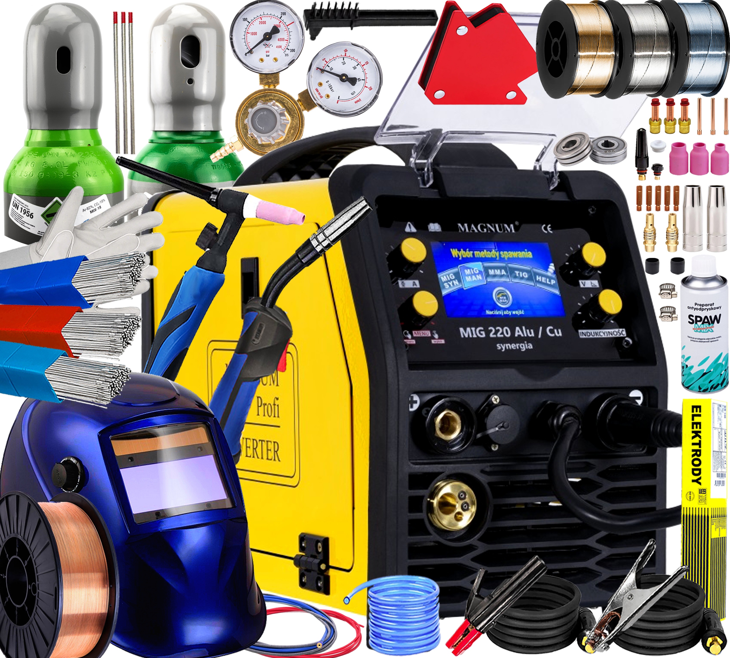SPAWARKA INWERTOROWA MIGOMAT MAGNUM MIG 220 ALU/CU SYNERGIA LUTOSPAWANIE (5904624003339) • Cena ...