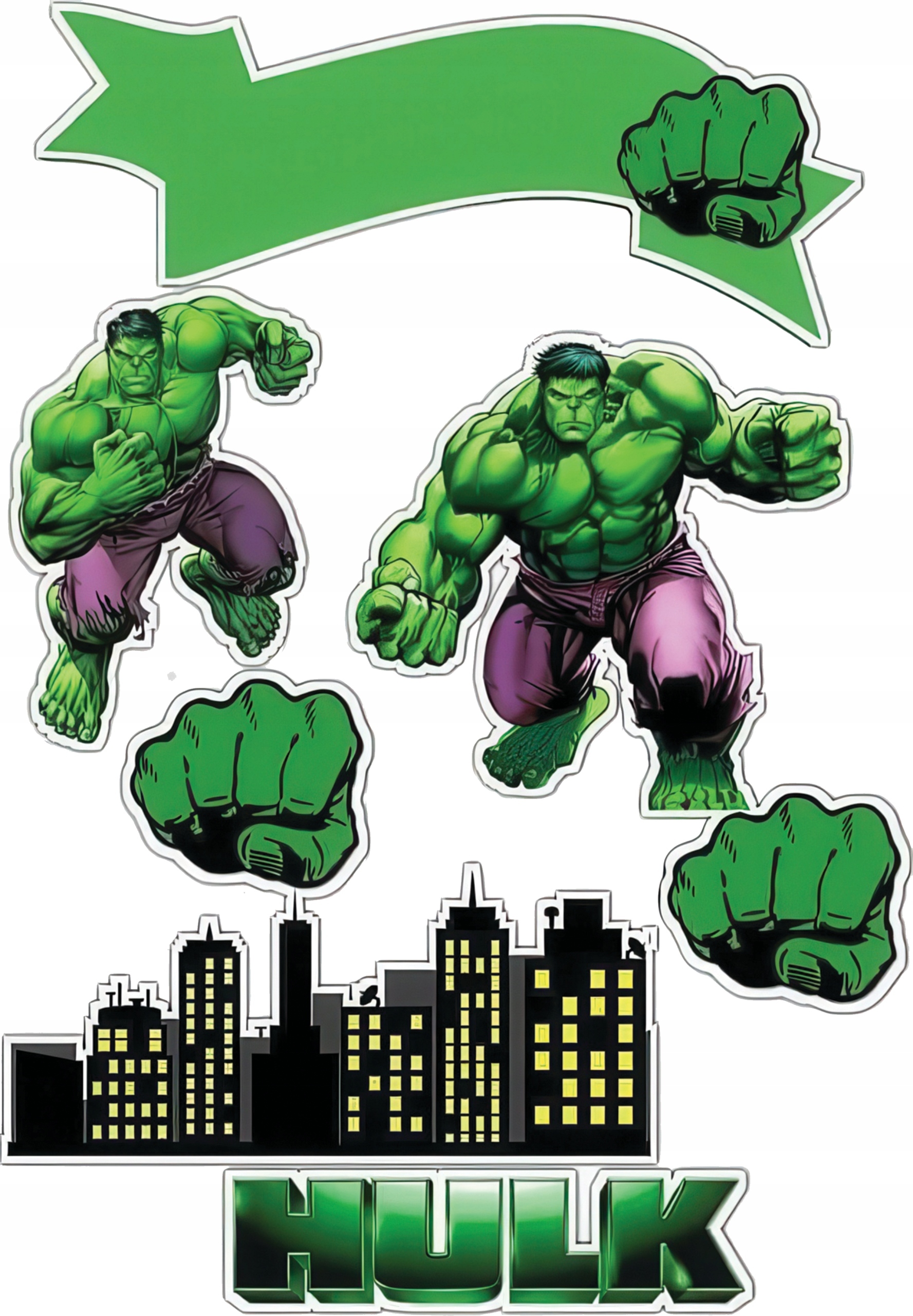 WYDRUK CUKROWY Opłatek na Tort Masa Cukrowa HULK AVENGER BRUCE BANNER ...