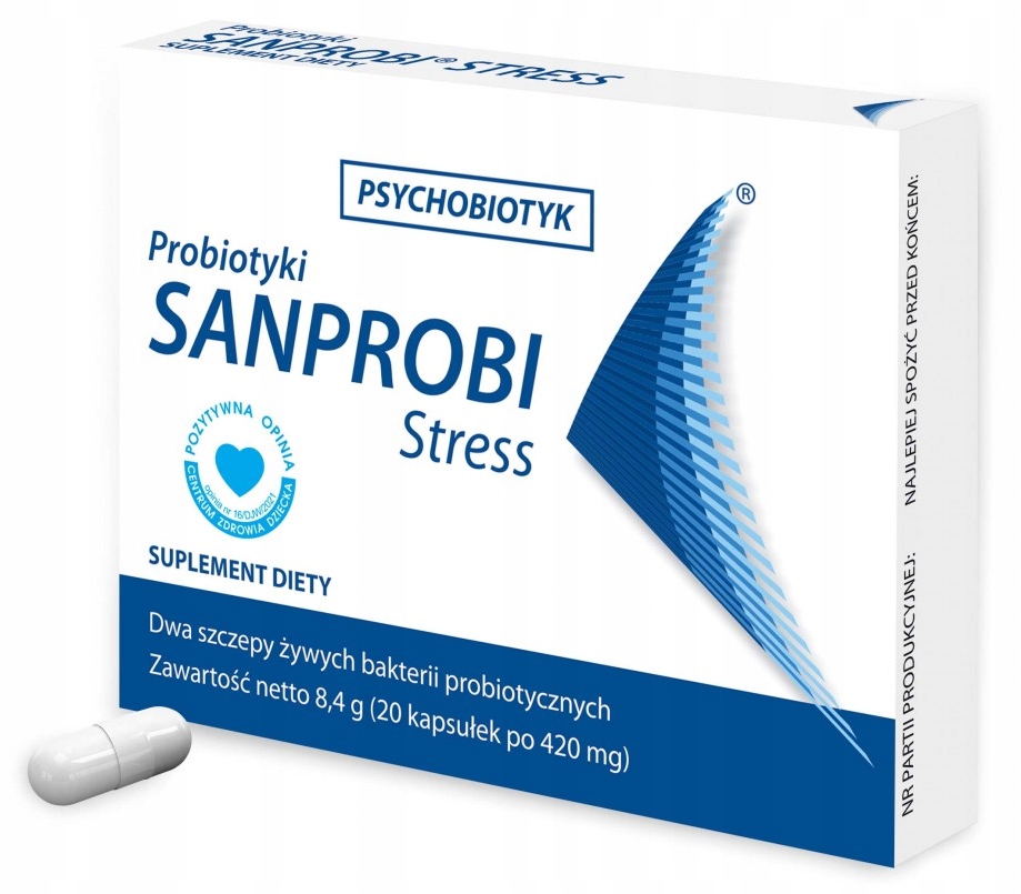 SANPROBI Stress probiotyk psychobiotyk 20 kapsułek 11509123250 - Allegro.pl