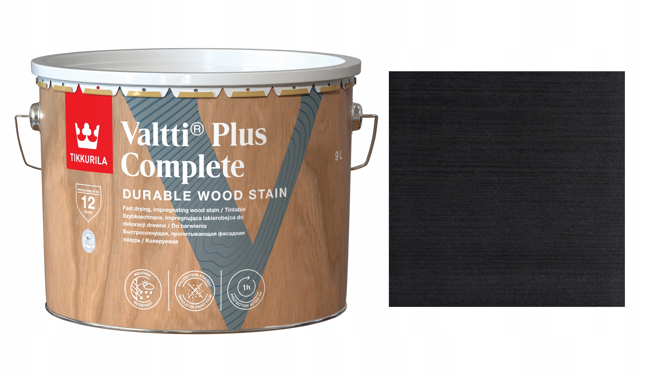 TIKKURILA VALTTI PLUS COMPLETE 9L 5089 PIKI - GYORSAN SZÁRADÓ LÁZÚR, • Ár, Vélemények - Allegro