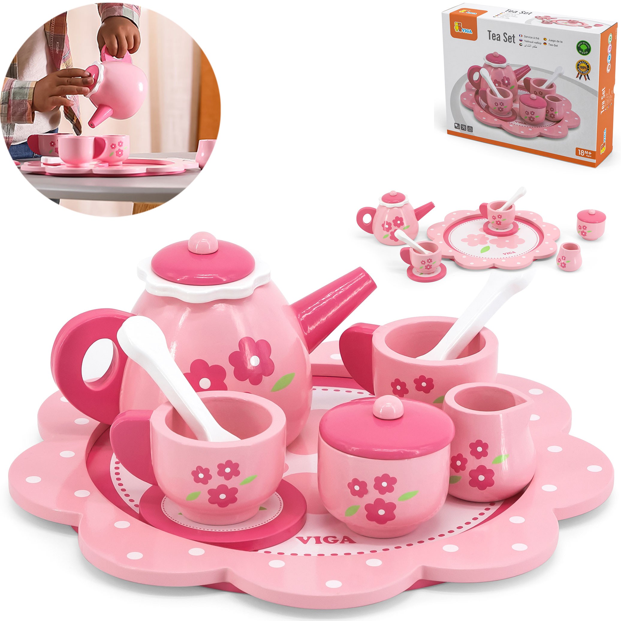 VIGA ZESTAW SERWIS DREWNIANY DO HERABTY KAWY TACKA (6971608445439 ...