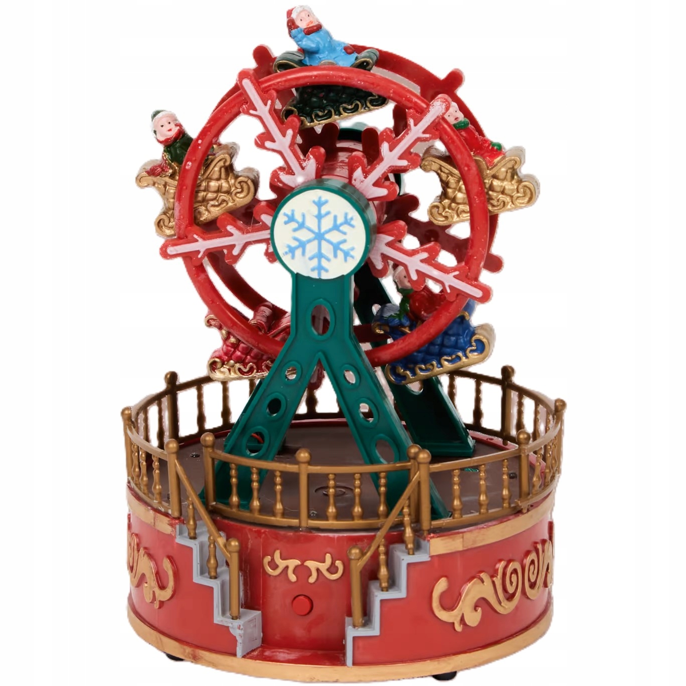 FALU KARÁCSONYI DEKORÁCIÓ KÖRHINTA MÁGIKUS VILLAGE DALLAM LED MOZGÁS R3 ...