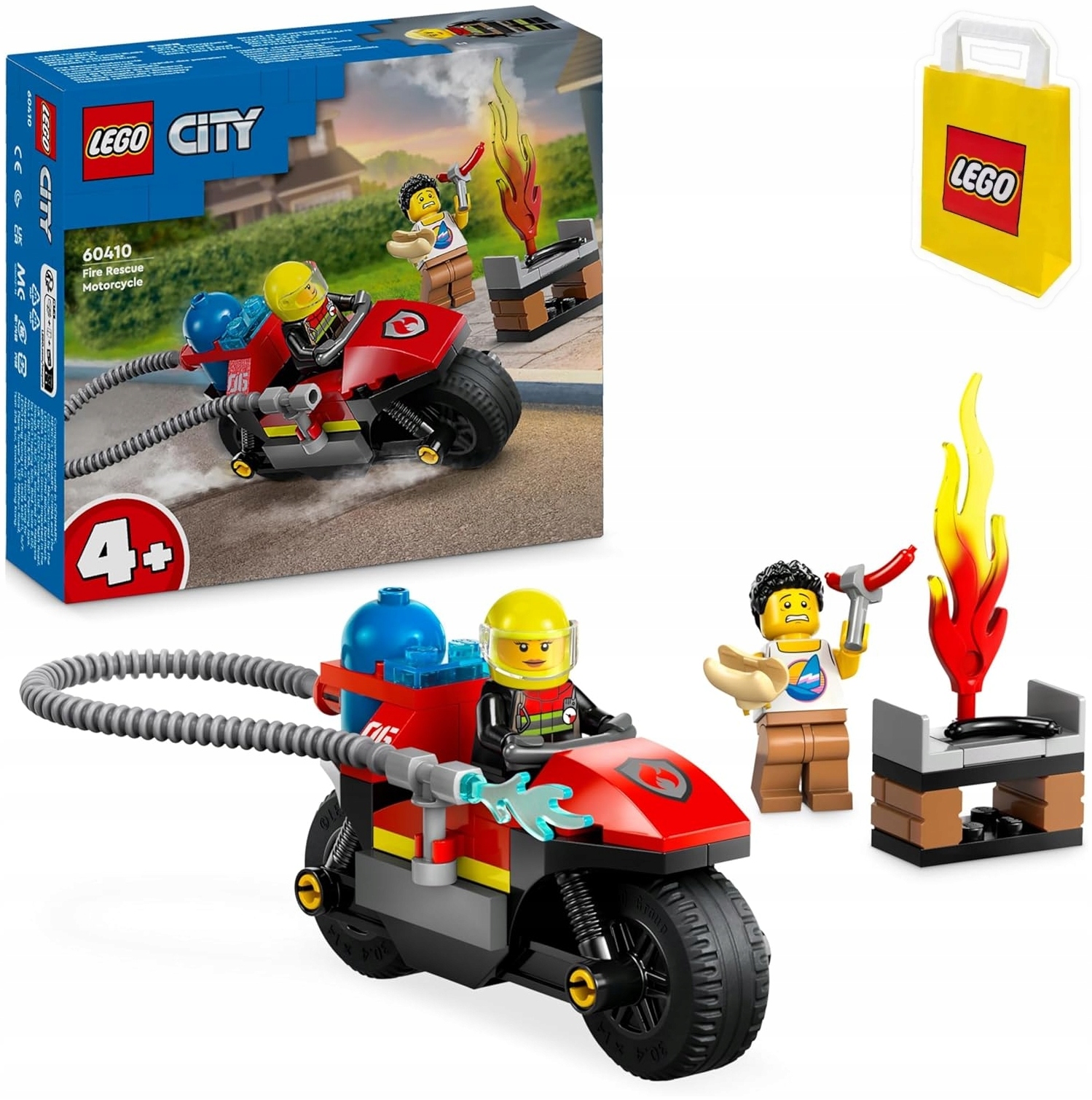 LEGO CITI 60410 MOTOCYKL STRAŻACKI MOTOR RATUNKOWY CITY STRAŻ POŻARNA ...