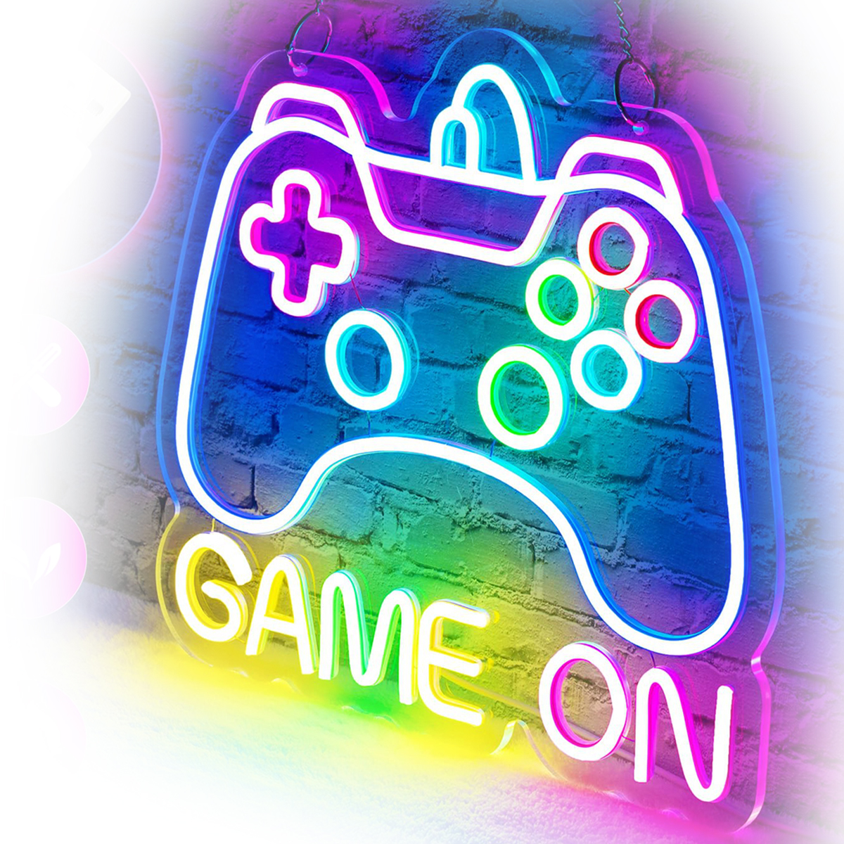 NEON NA ŚCIANĘ NA USB LED LAMPKA NOCNA PAD GAME GAMEPAD DEKORACJA ...