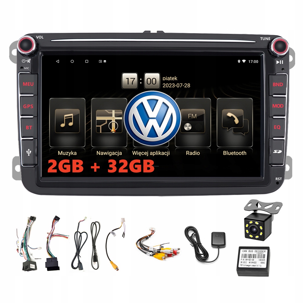 VW RADIO 8'' ANDROID 2DIN SEAT GOLF PASSAT B6 B7 - Vroda