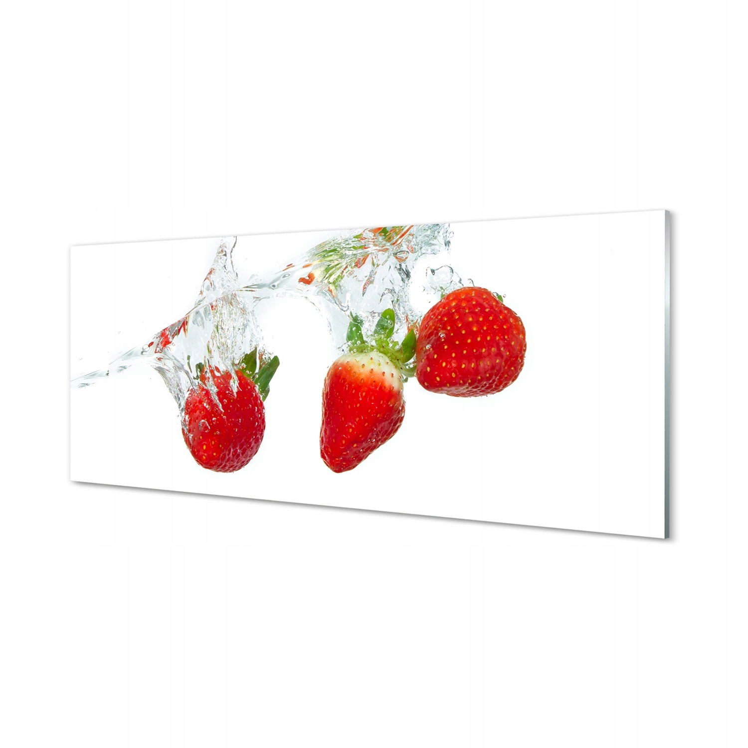 Üvegpanel Víz eper fehér háttér 125x50 cm za 36830.00HUF-ért - Allegro